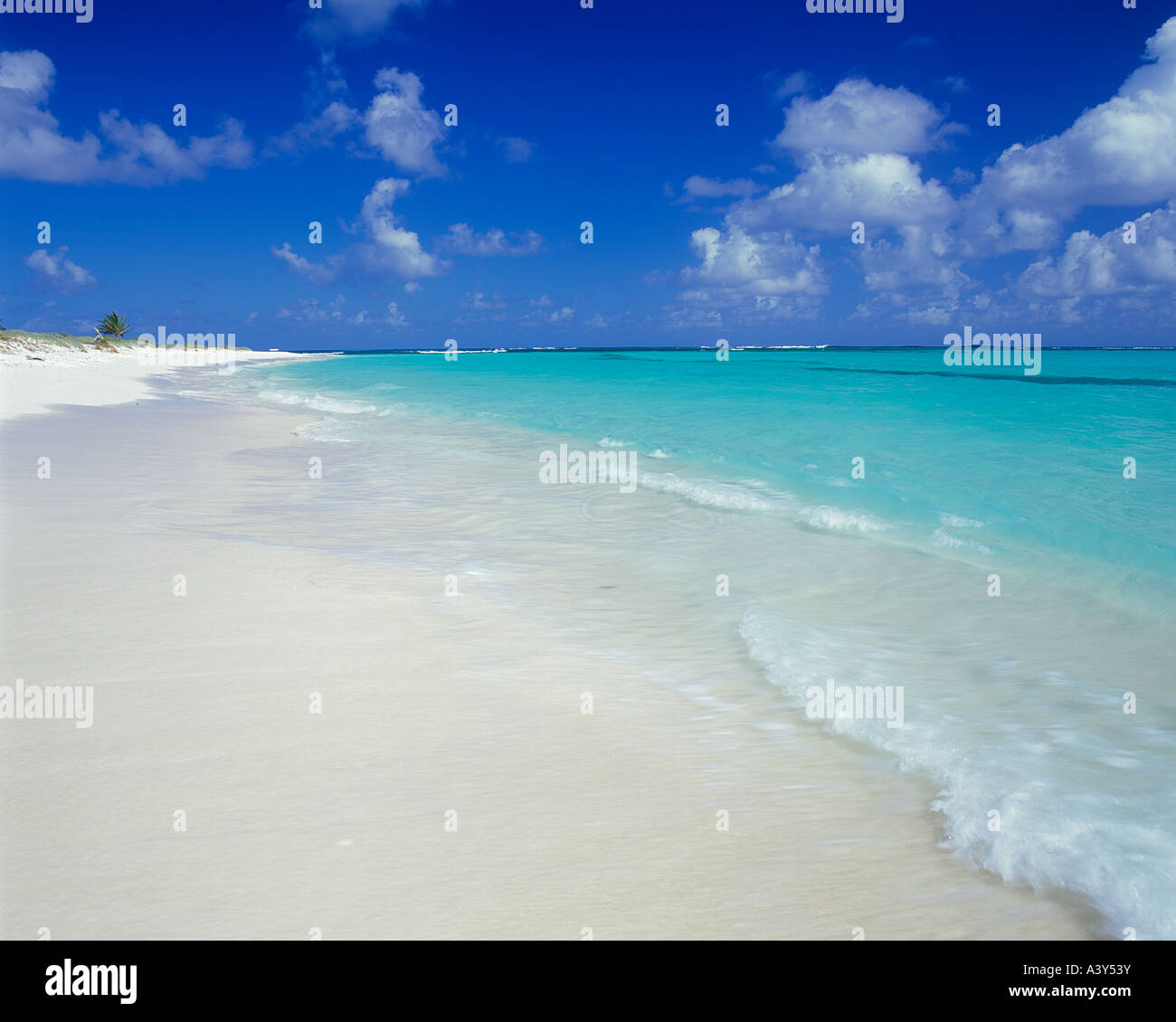 Anguilla, British West Indies: Calm surf white sand beach and turquoise ...