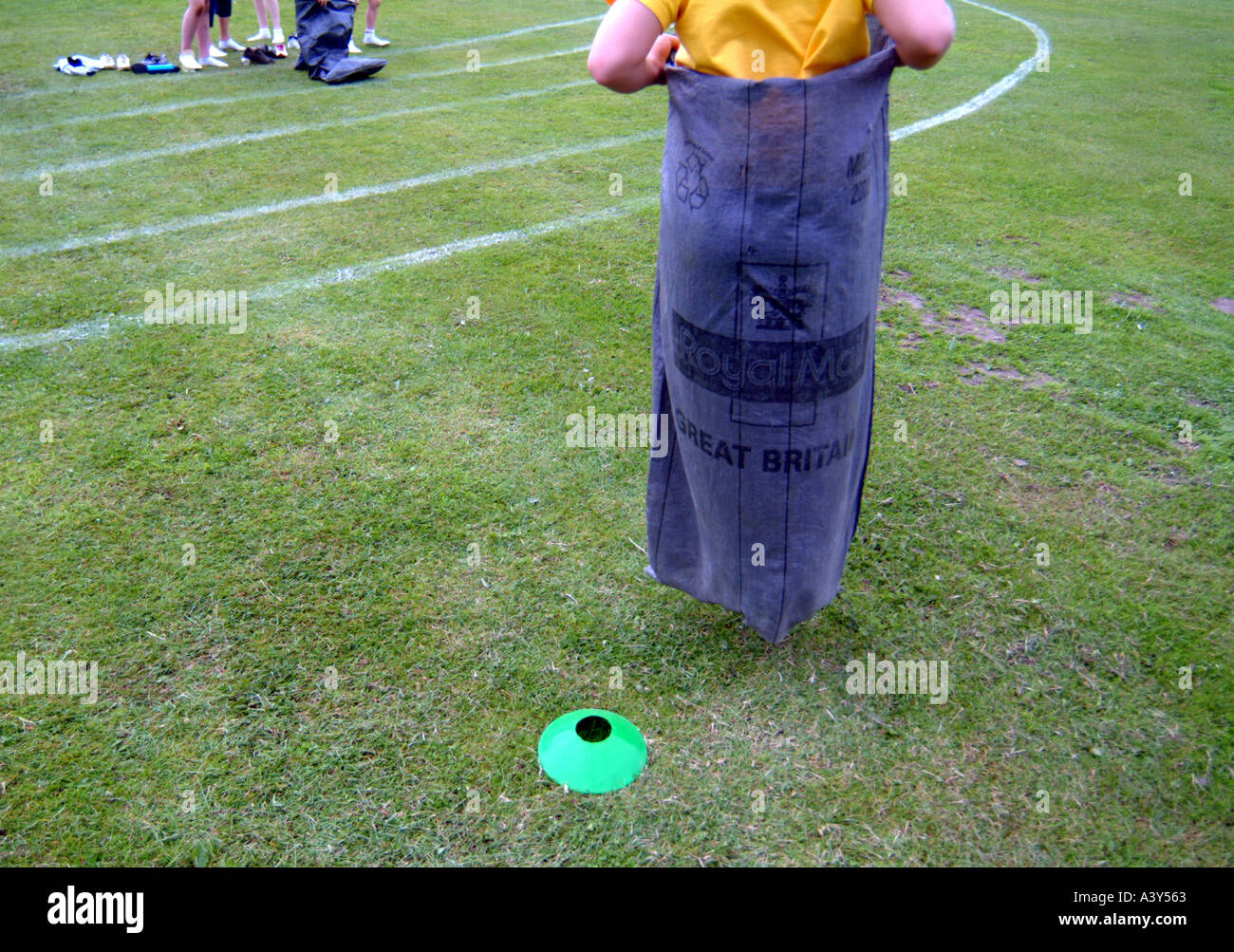 sack race funday field Stock Photo - Alamy