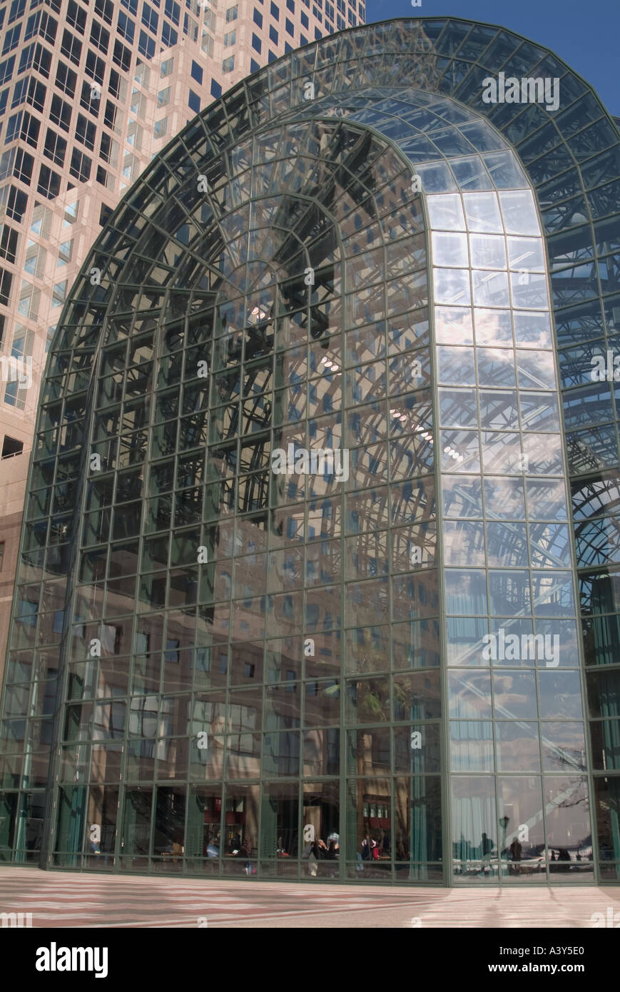 Modern glass window external architecture buildings New York City Stock ...