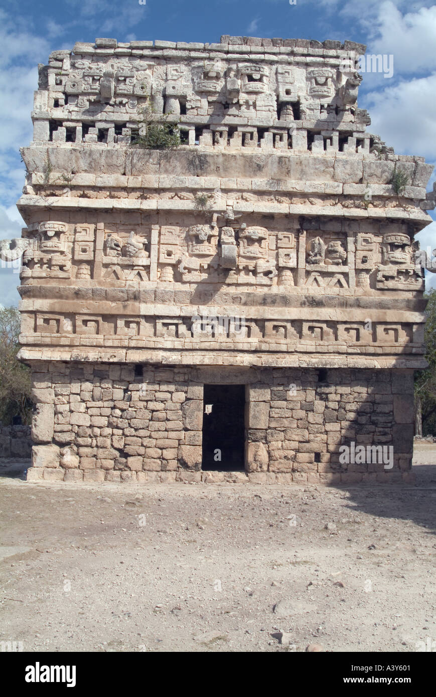Chichen Itza portrait reportage front entrance mayan design building ...