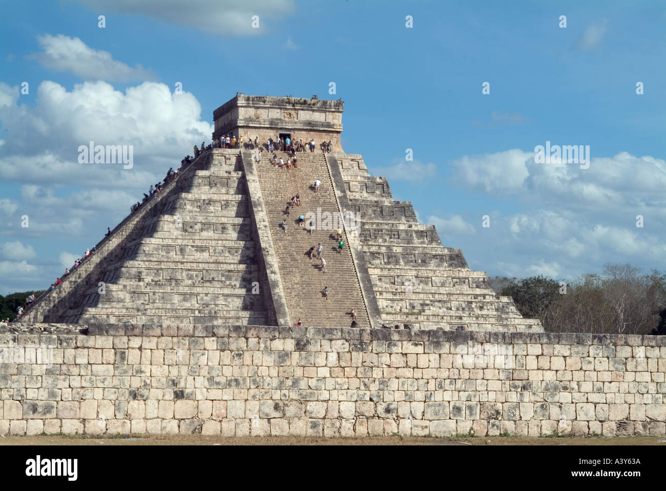 Pyramid of Kukulcan view from Ball Court Chichen Itza Yucatan Riviera ...