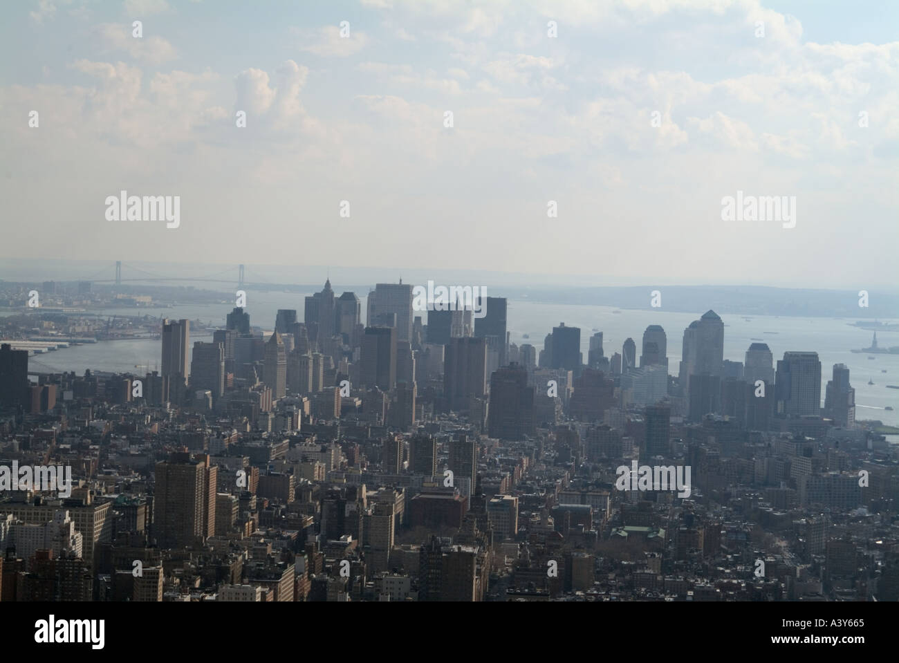 Top view of Manhattan New York City from Empire State Building Stock ...
