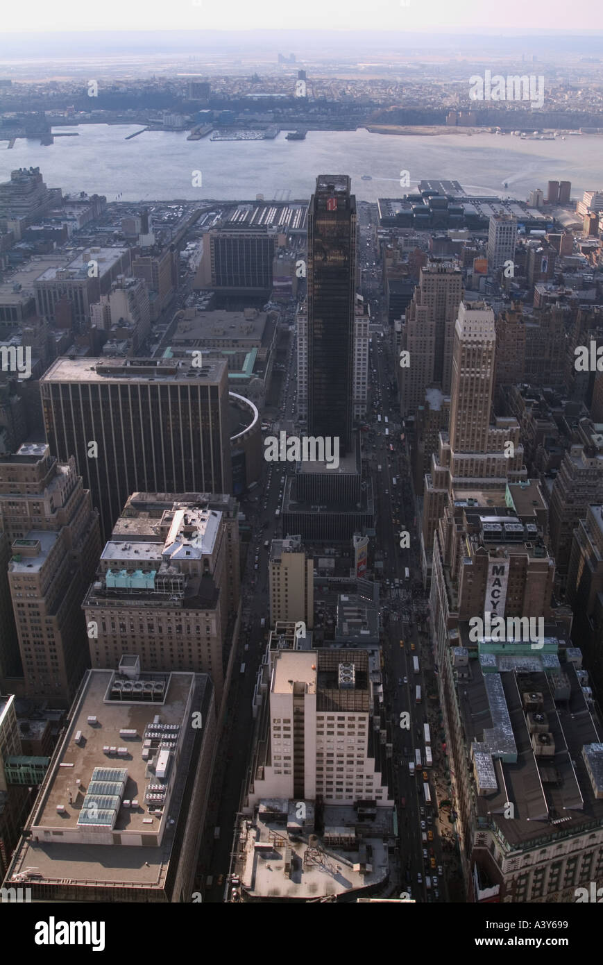 Highrise buildings Manhattan New York City top view Empire State ...