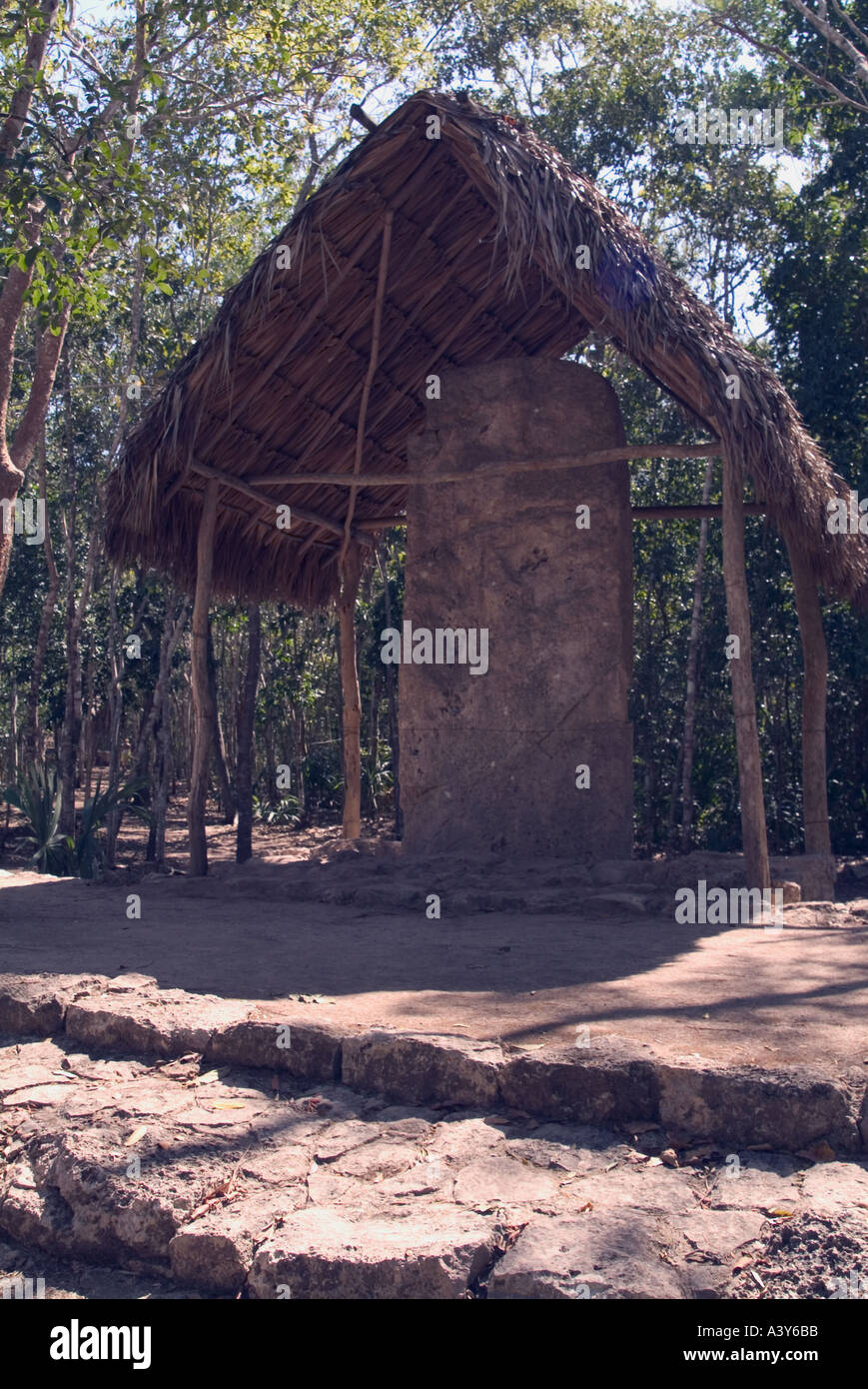 Mayan wooden hut Riviera Maya Mexico Stock Photo - Alamy