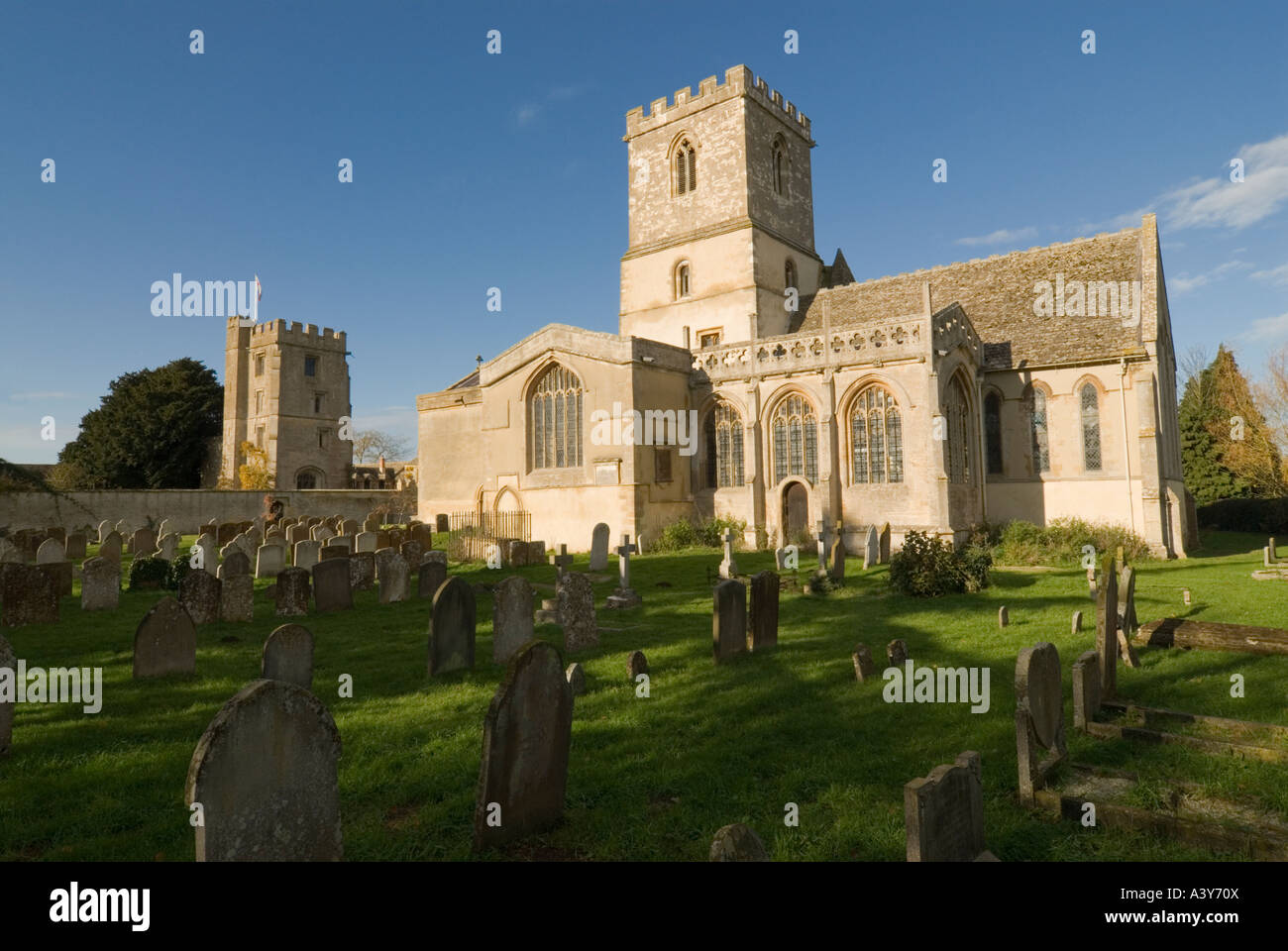 Stanton Harcourt church and Pope's Tower, Oxfordshire, England UK ...