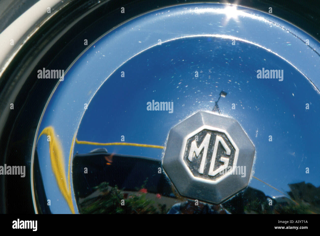british classic car MG wheel Stock Photo - Alamy