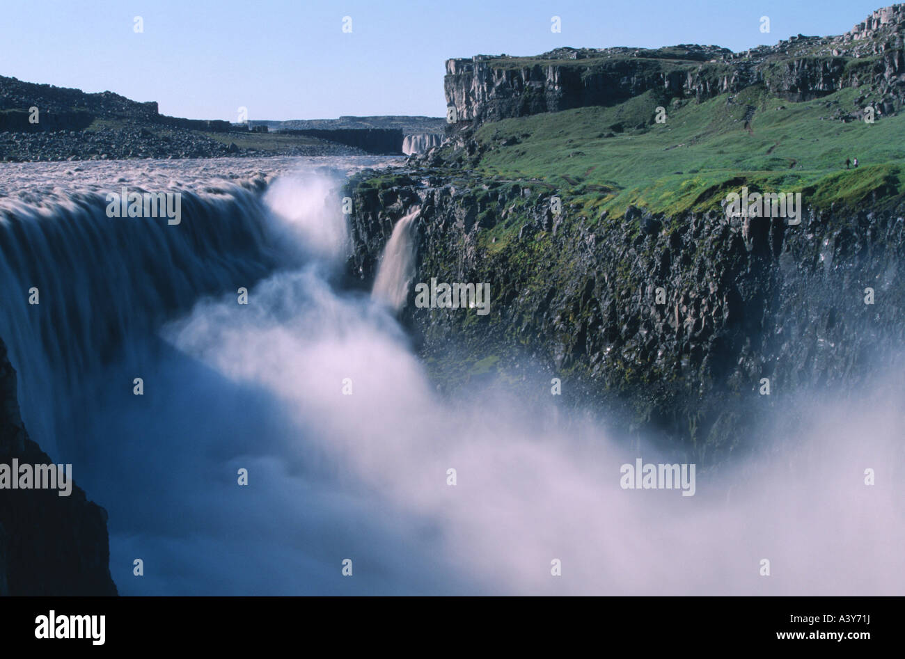 waterfall Dettifoss, most powerful waterfall in Europe, Iceland Stock ...