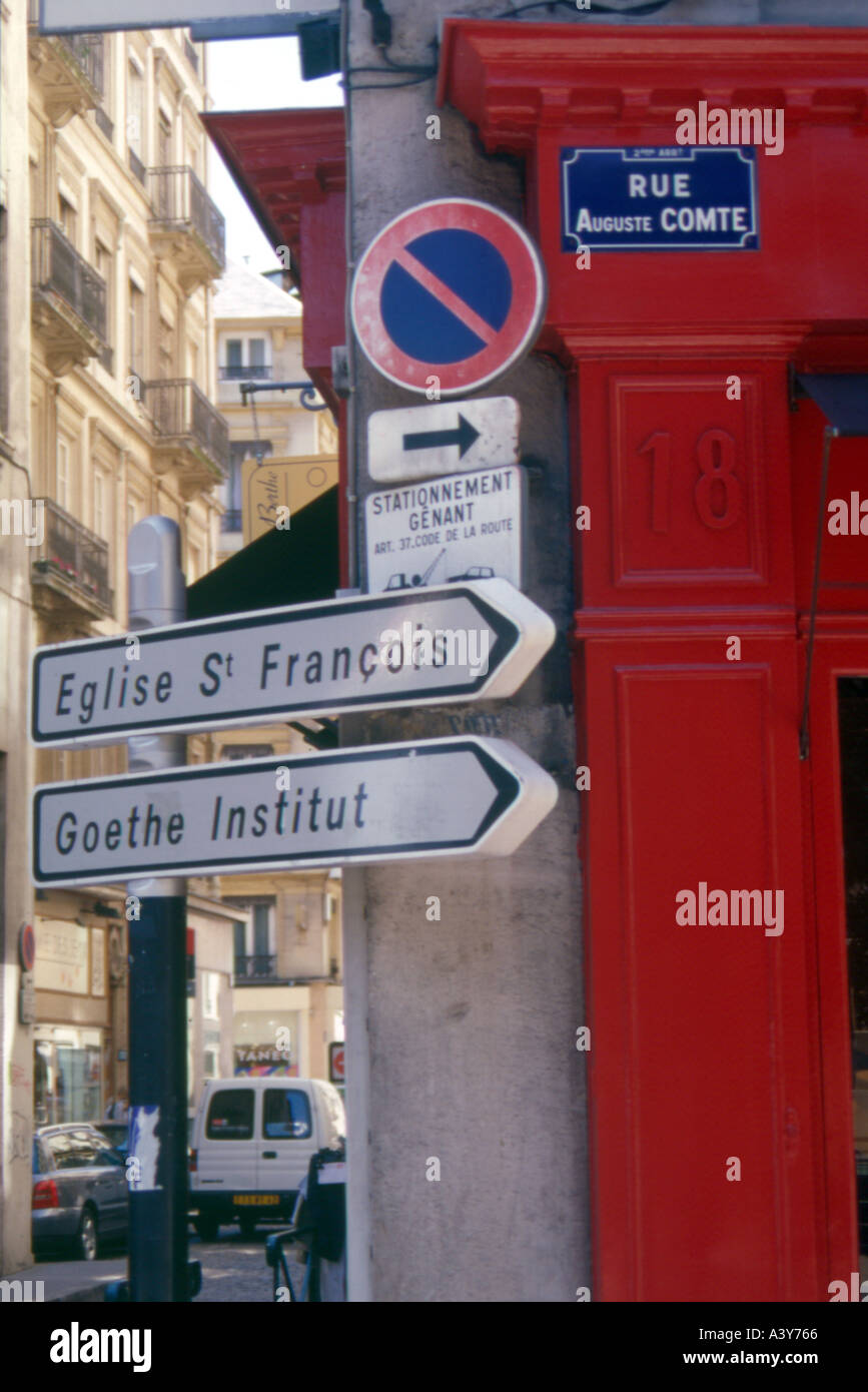 street sign selection lyon france Stock Photo - Alamy