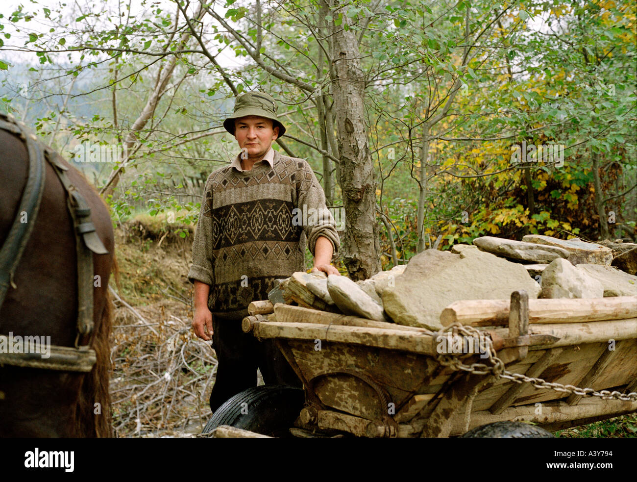 Stone collector in Romania Stock Photo - Alamy