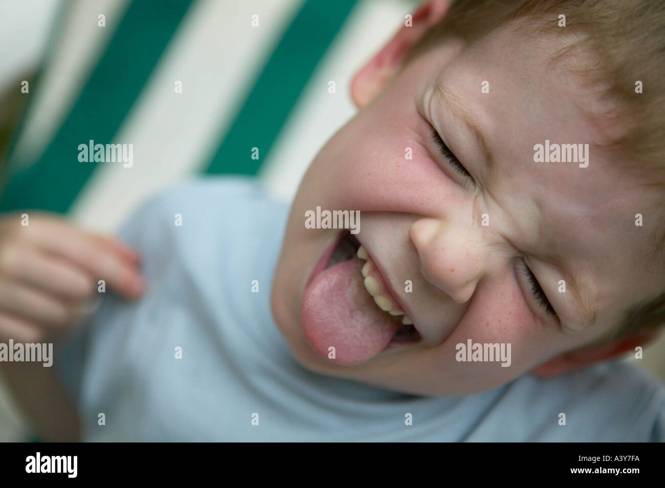 young caucasian boy being silly Stock Photo - Alamy