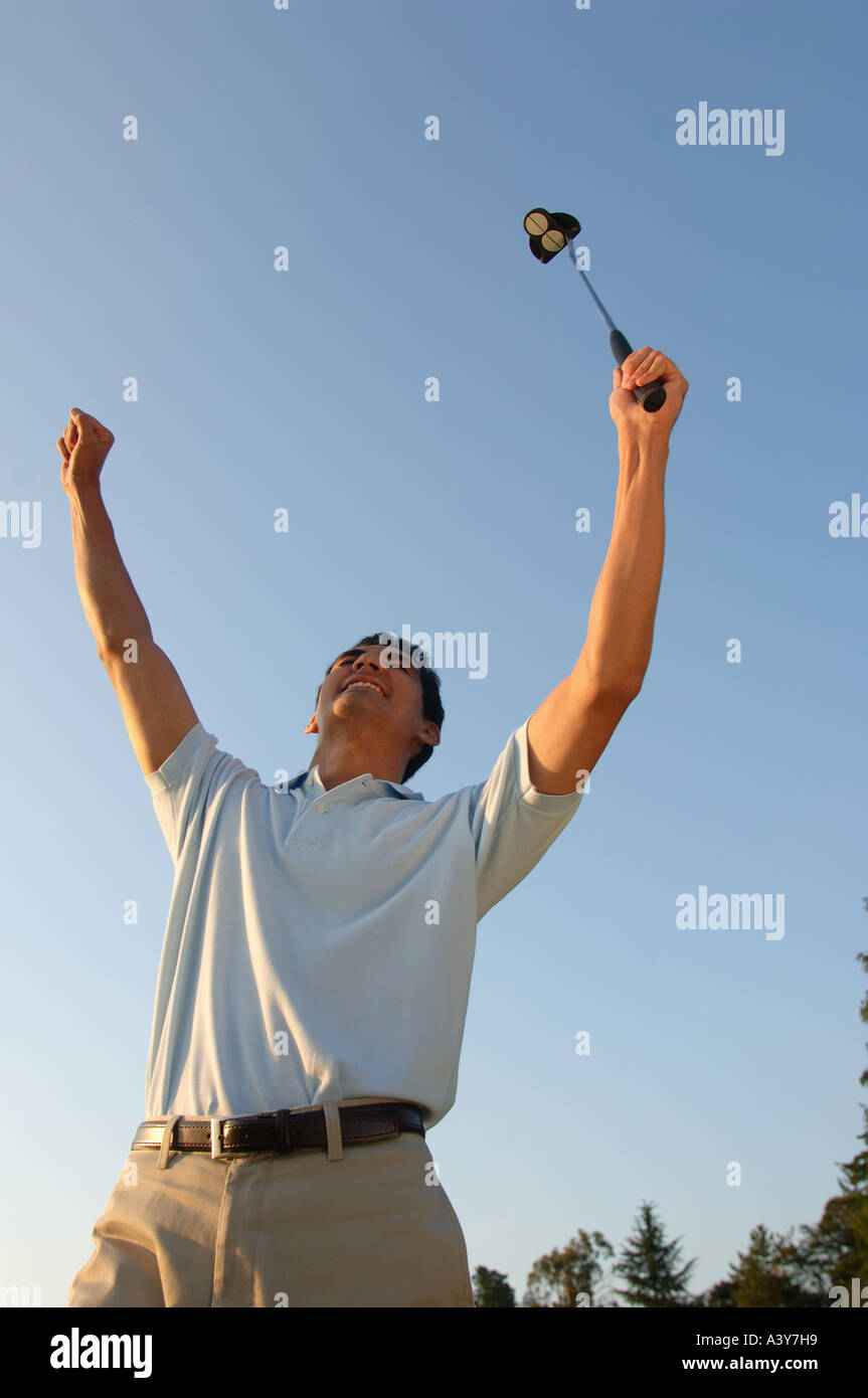 Raising his hands up hi-res stock photography and images - Alamy