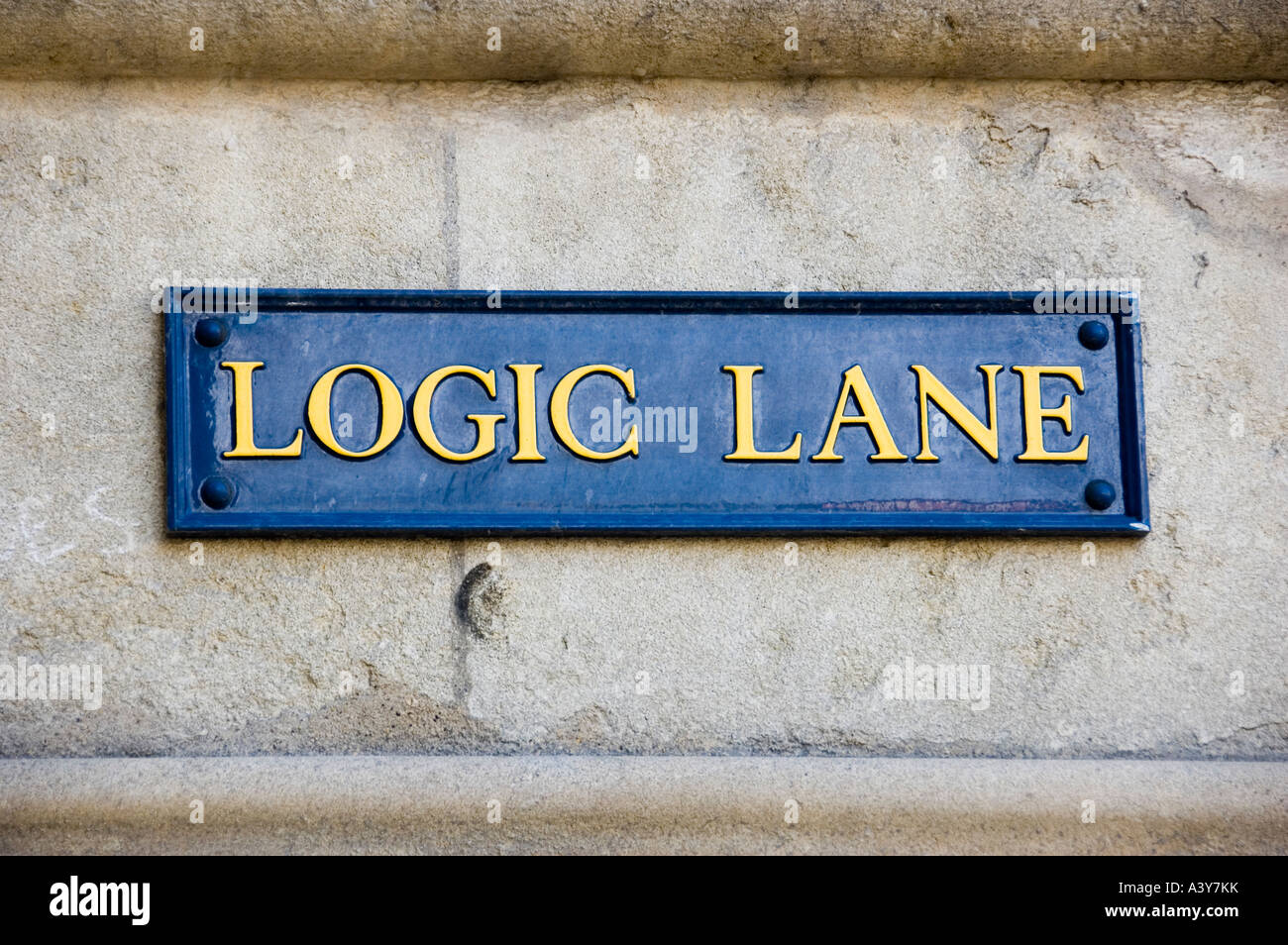Logic Lane Street Sign Stock Photo - Alamy