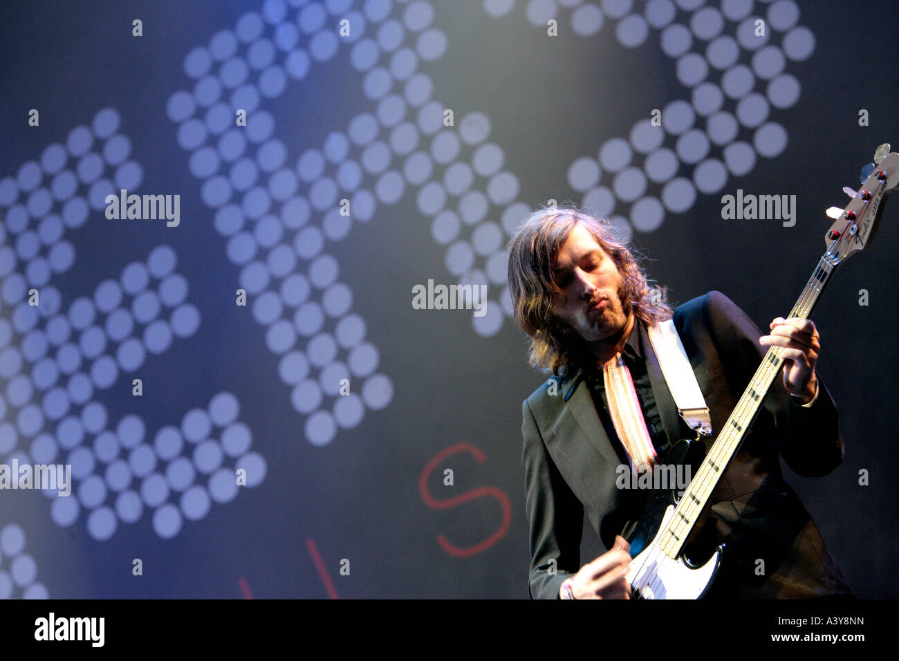Bass player Mark Stoermer of the band the Killers on stage at ...