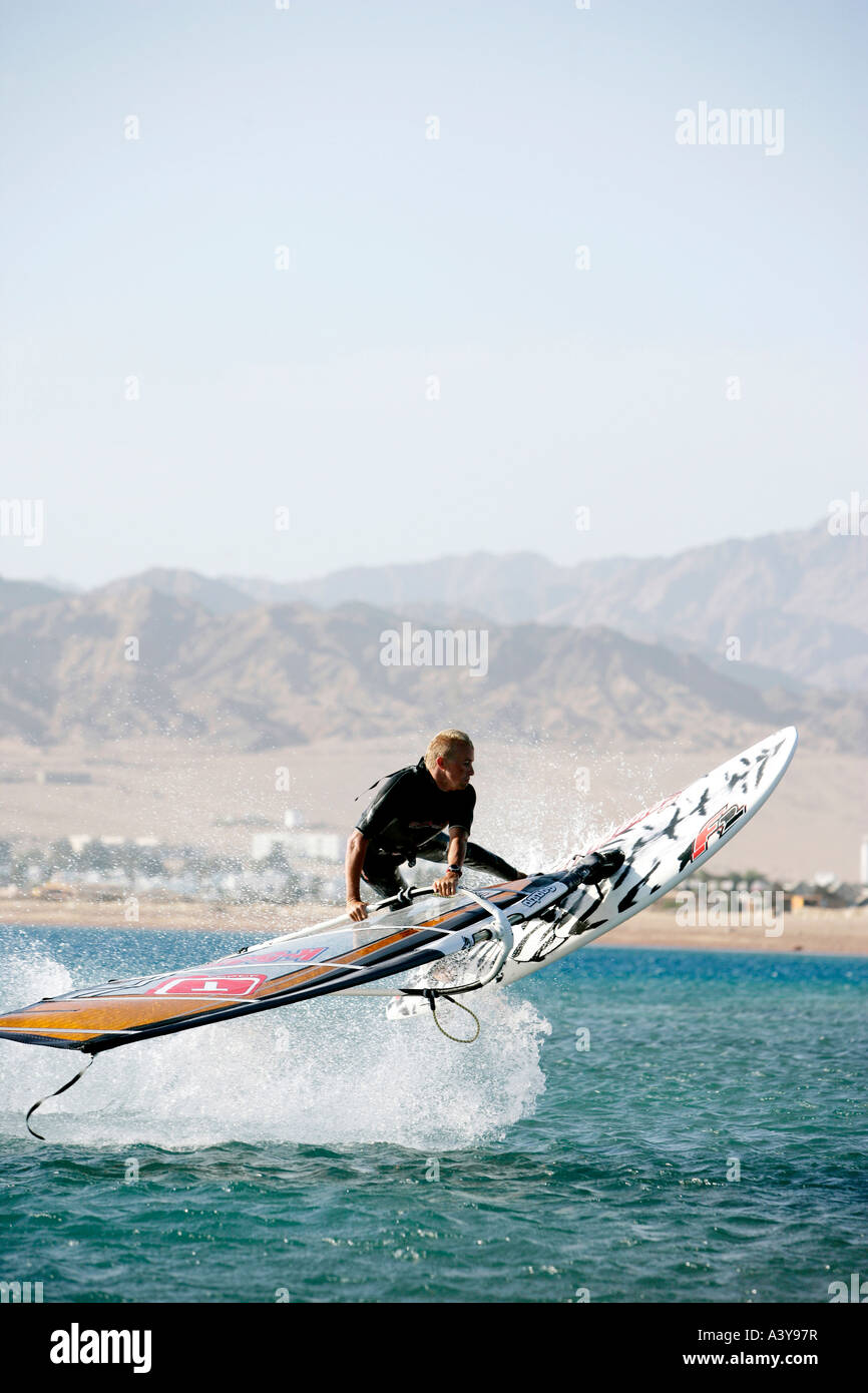 Windsurfing action at Dahab, Egypt Stock Photo - Alamy