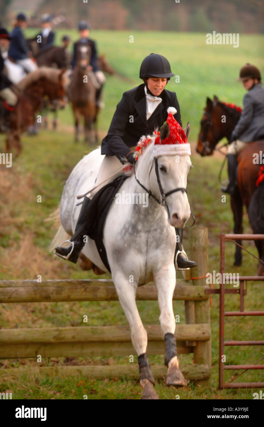 A RIDER WITH THE FIELD OF THE CROOME AND WEST WARWICK HUNT Stock Photo ...