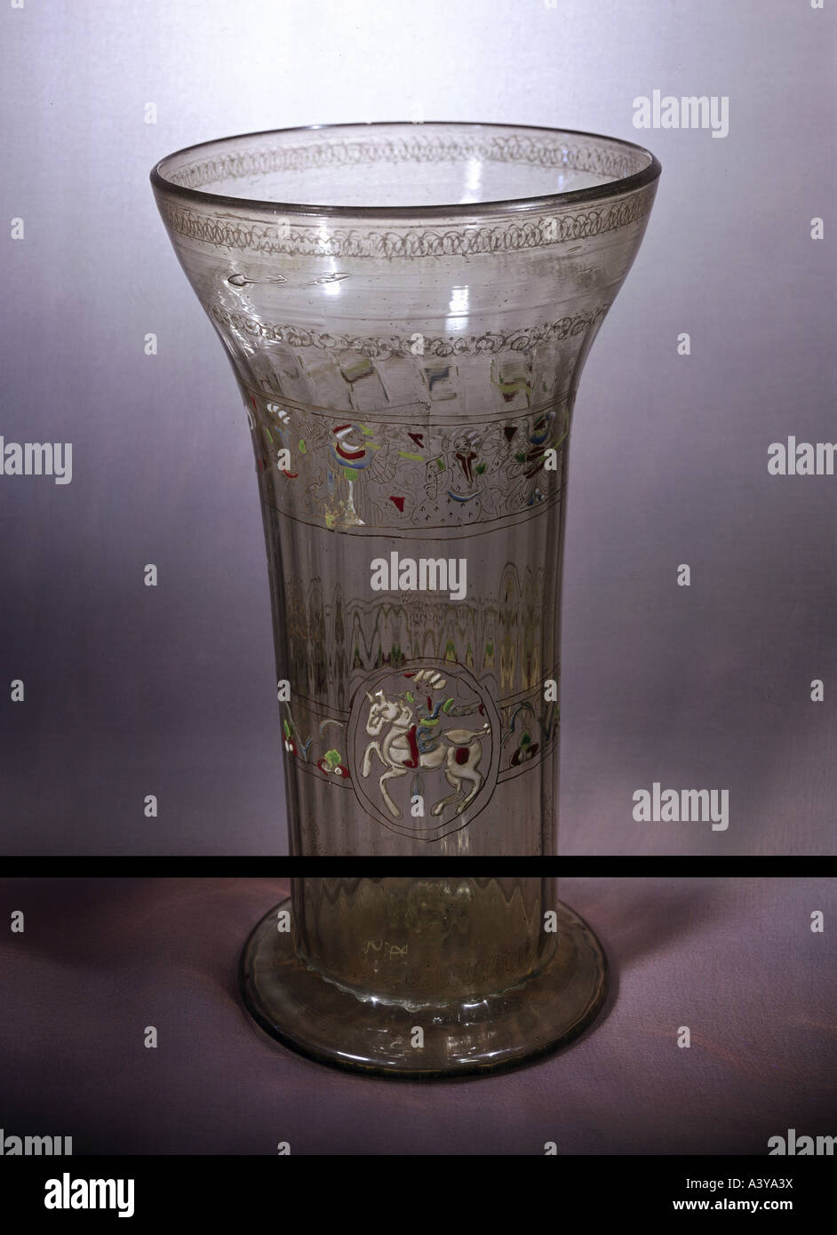 fine arts, Islamic art, craft / handcraft, glass cup, Syria, 12th ...