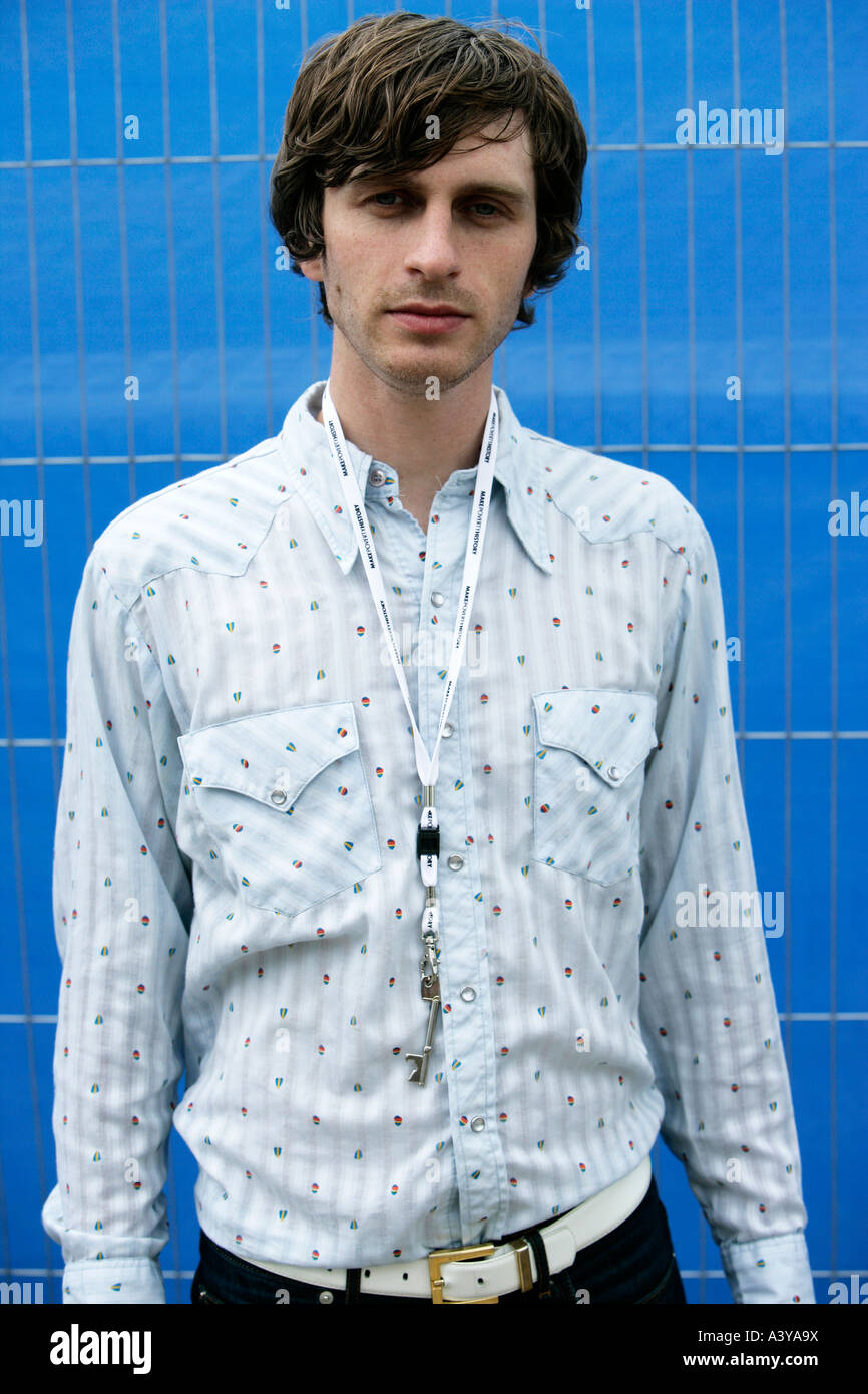 Lead singer of band Athlete Joel Pott at Glastonbury 2005 Stock Photo ...