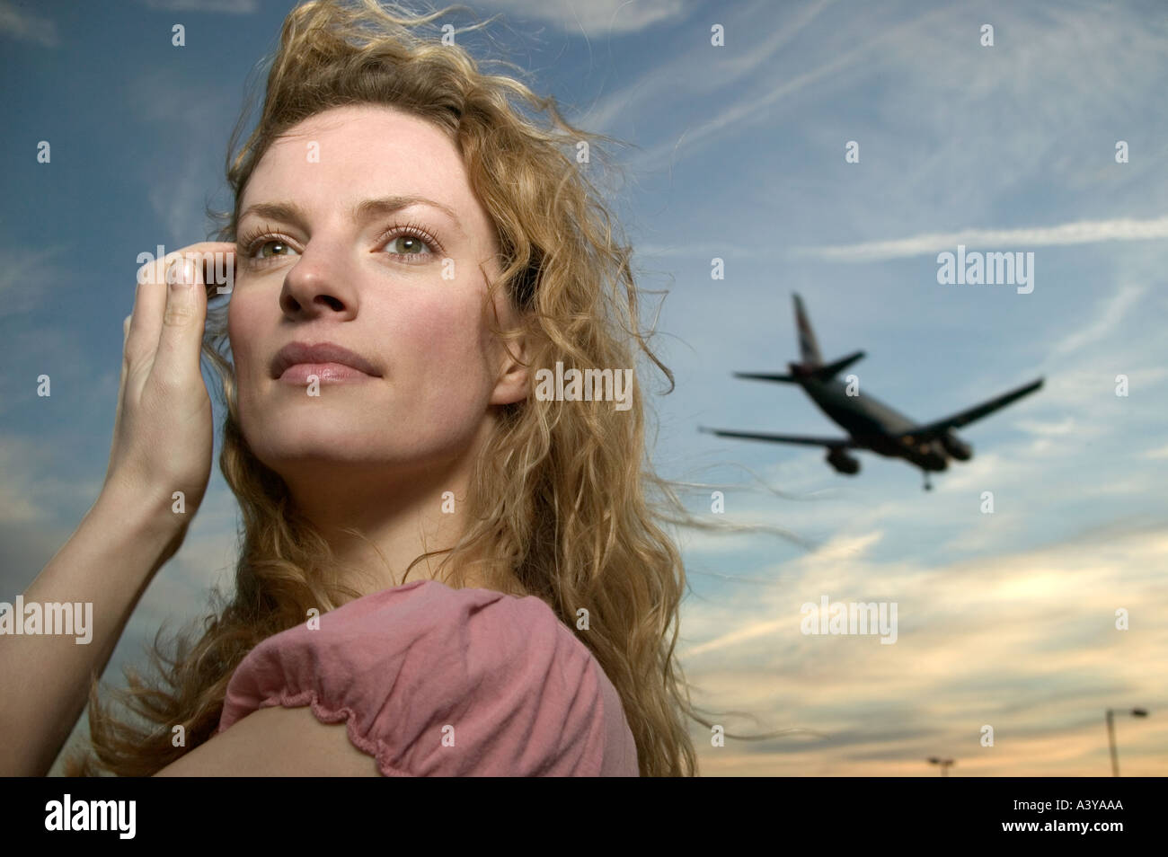 Girl landing in plane hi-res stock photography and images - Alamy