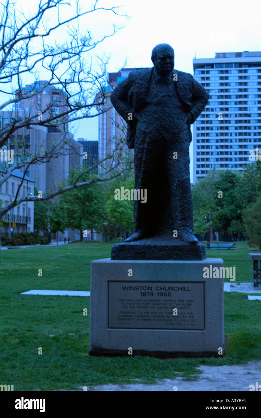 Park statue Sir Churchill downtown Toronto Canada North America Stock ...