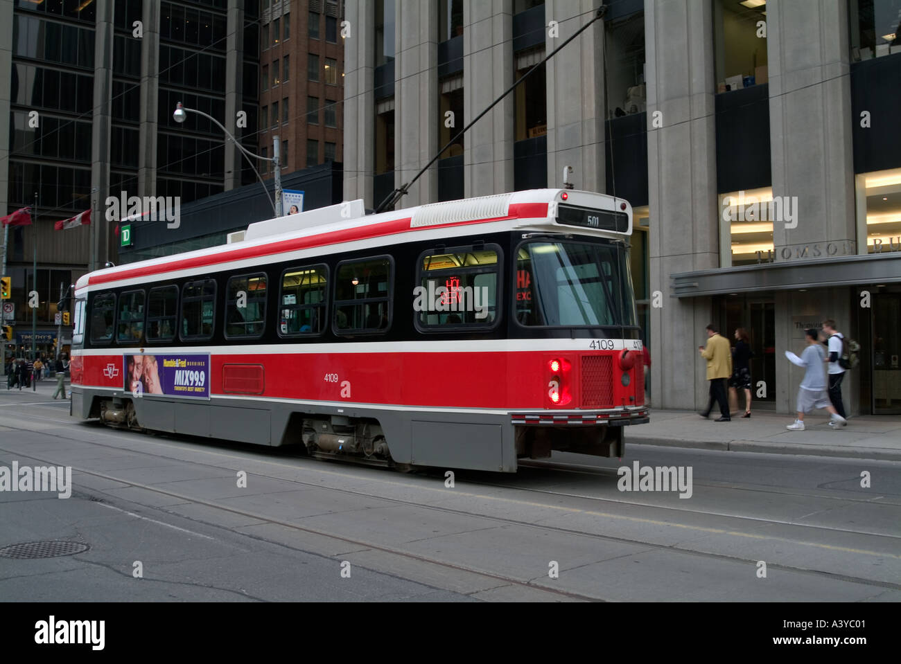 Street tramway train electrical downtown Toronto Canada North America ...