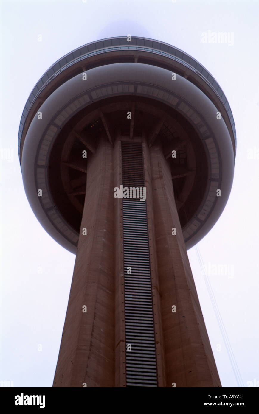 CN Tower upward view top circular observation level Toronto Canada ...
