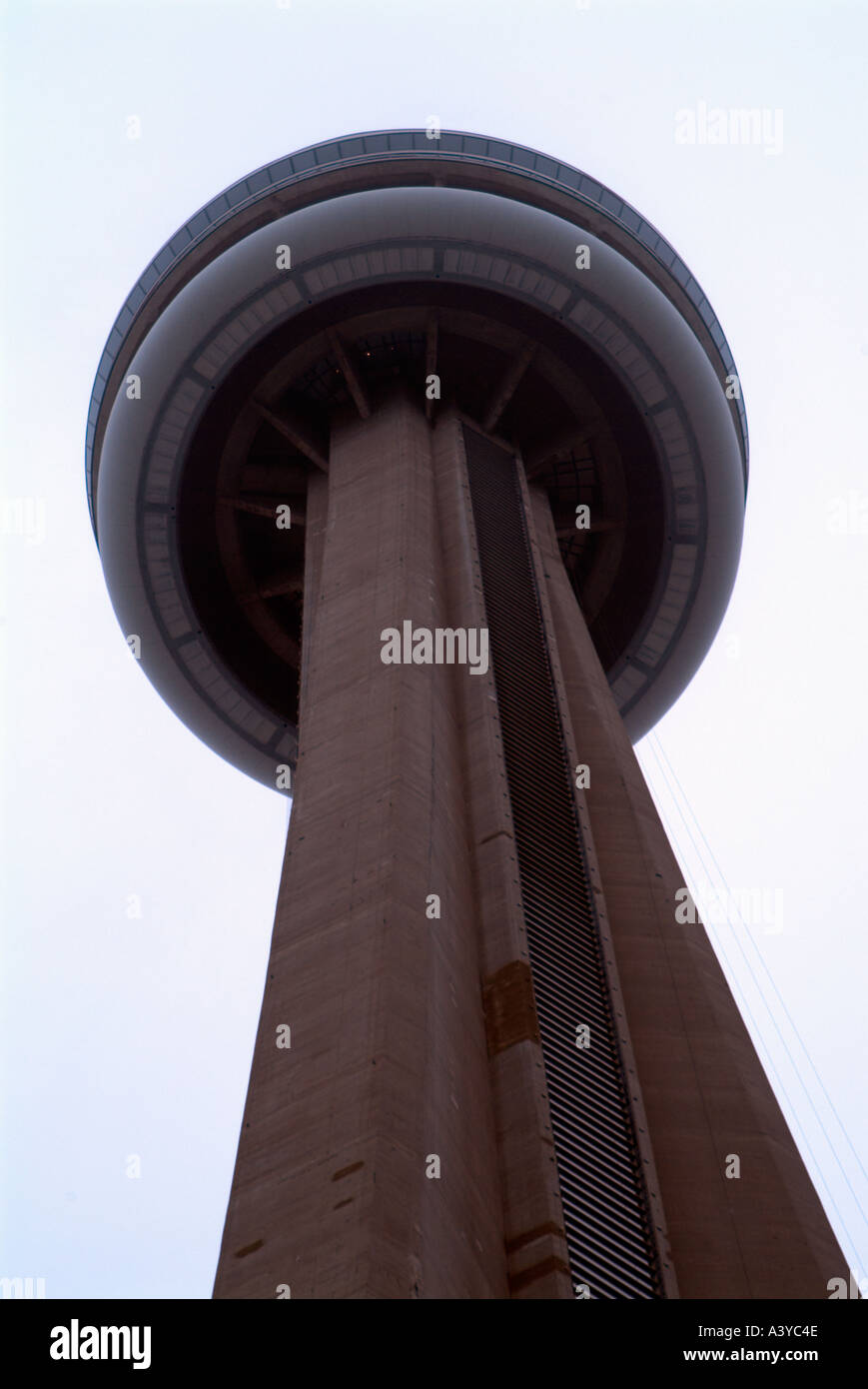 CN Tower upward view top circular observation level Toronto Canada ...