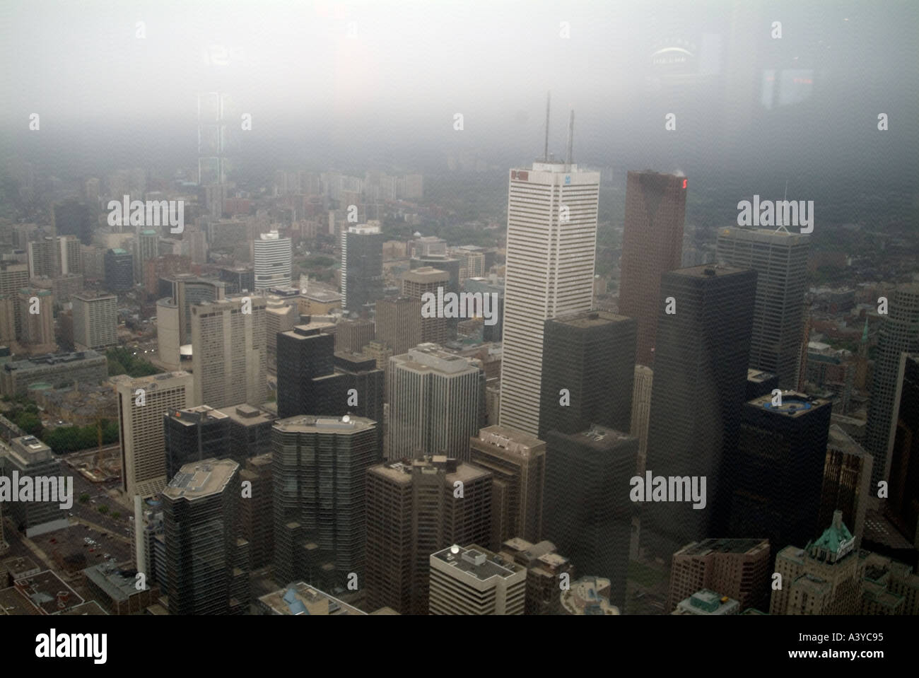 CN Tower aerial view buildings streets downtown Toronto Canada North ...