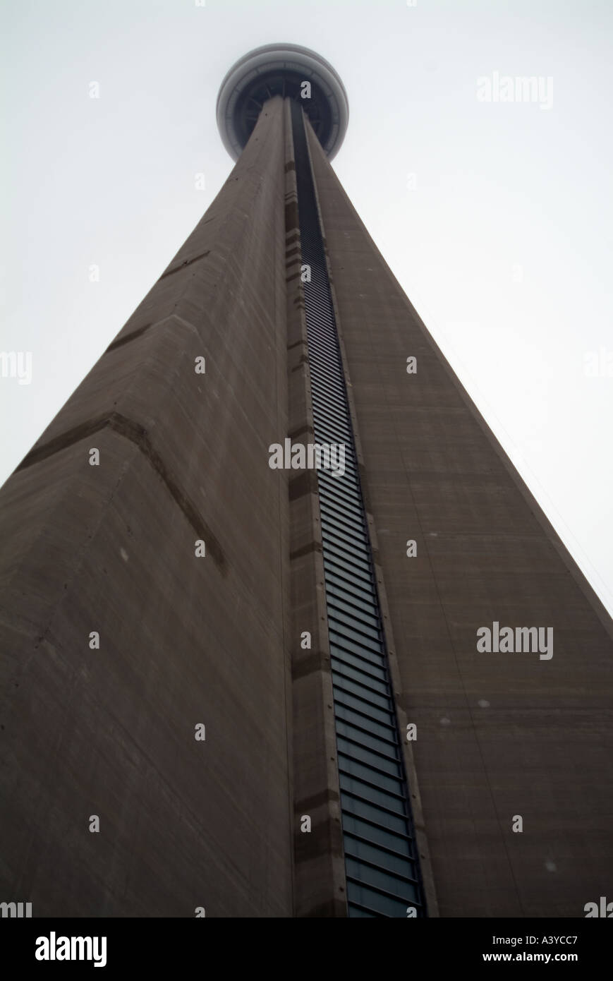 CN Tower looking up cloudy Toronto Canada North America Stock Photo - Alamy