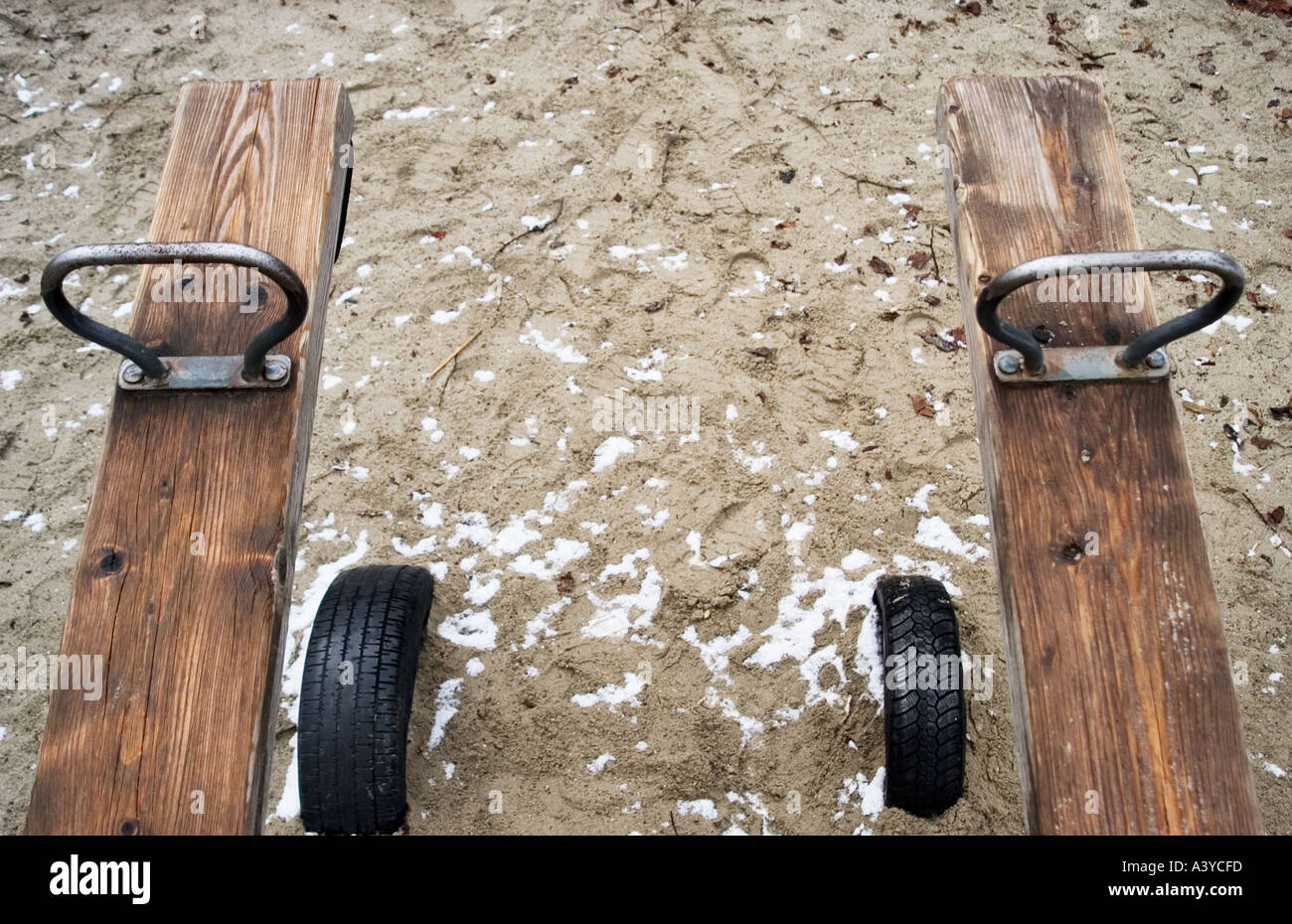 Seesaws on a payground Stock Photo - Alamy