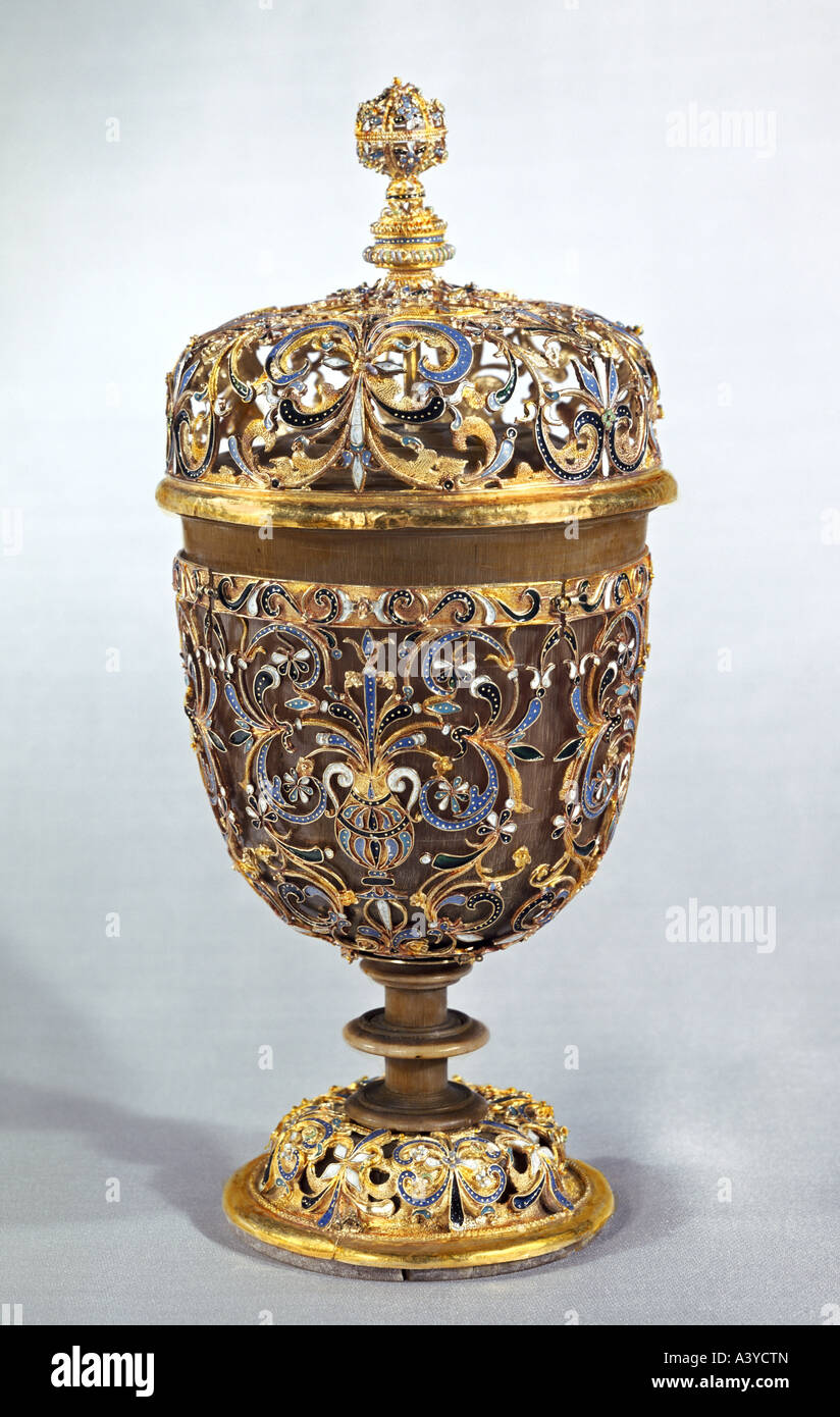 fine arts, vessel, drinking vessel, cup with cap, first half 17th ...