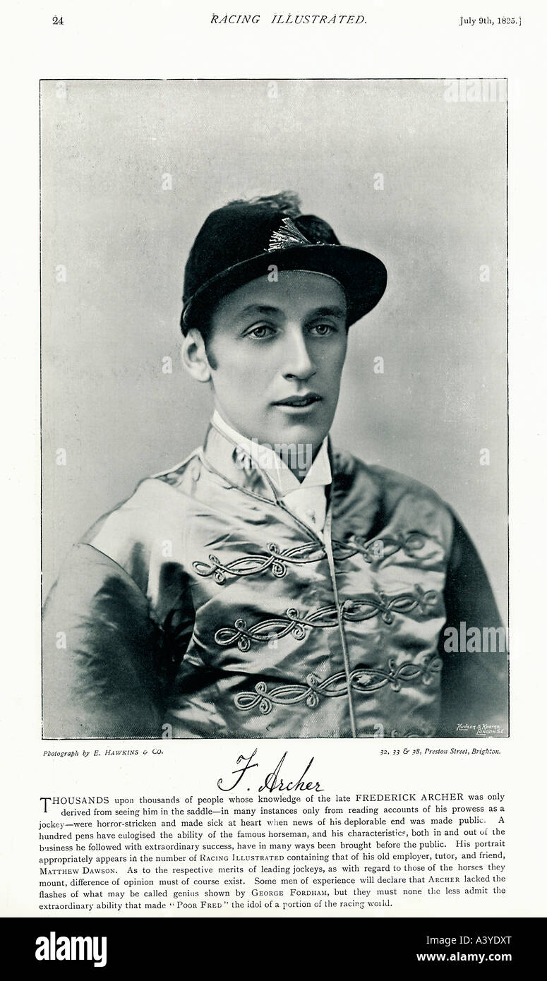 Fred Archer Photo of the great Victorian Jockey who rode 2748 winners ...