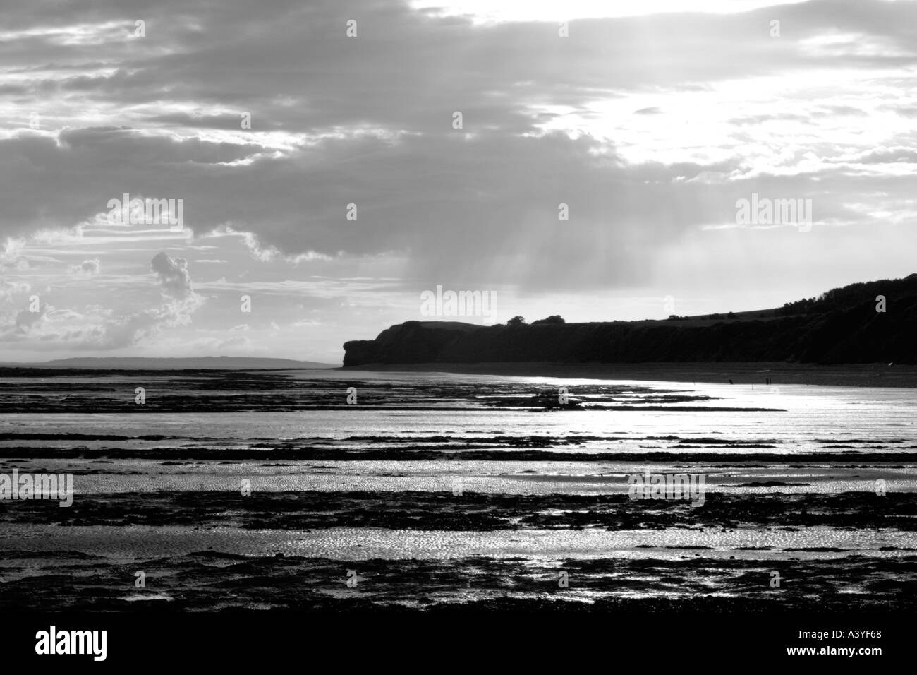 early morning beach scene in Somerset Stock Photo - Alamy