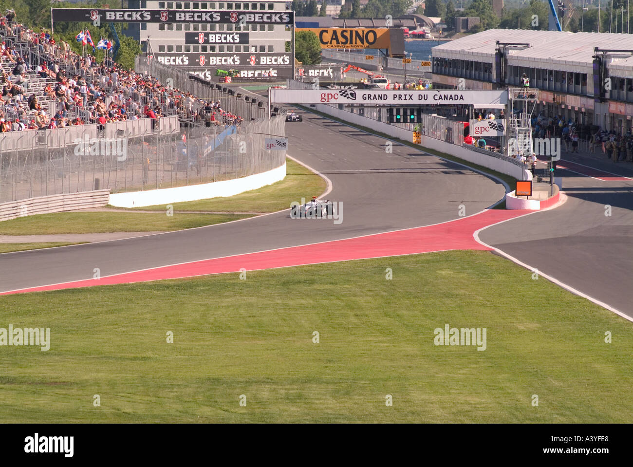 Formula One Race Car And Finish Line Stock Photos & Formula One Race ...