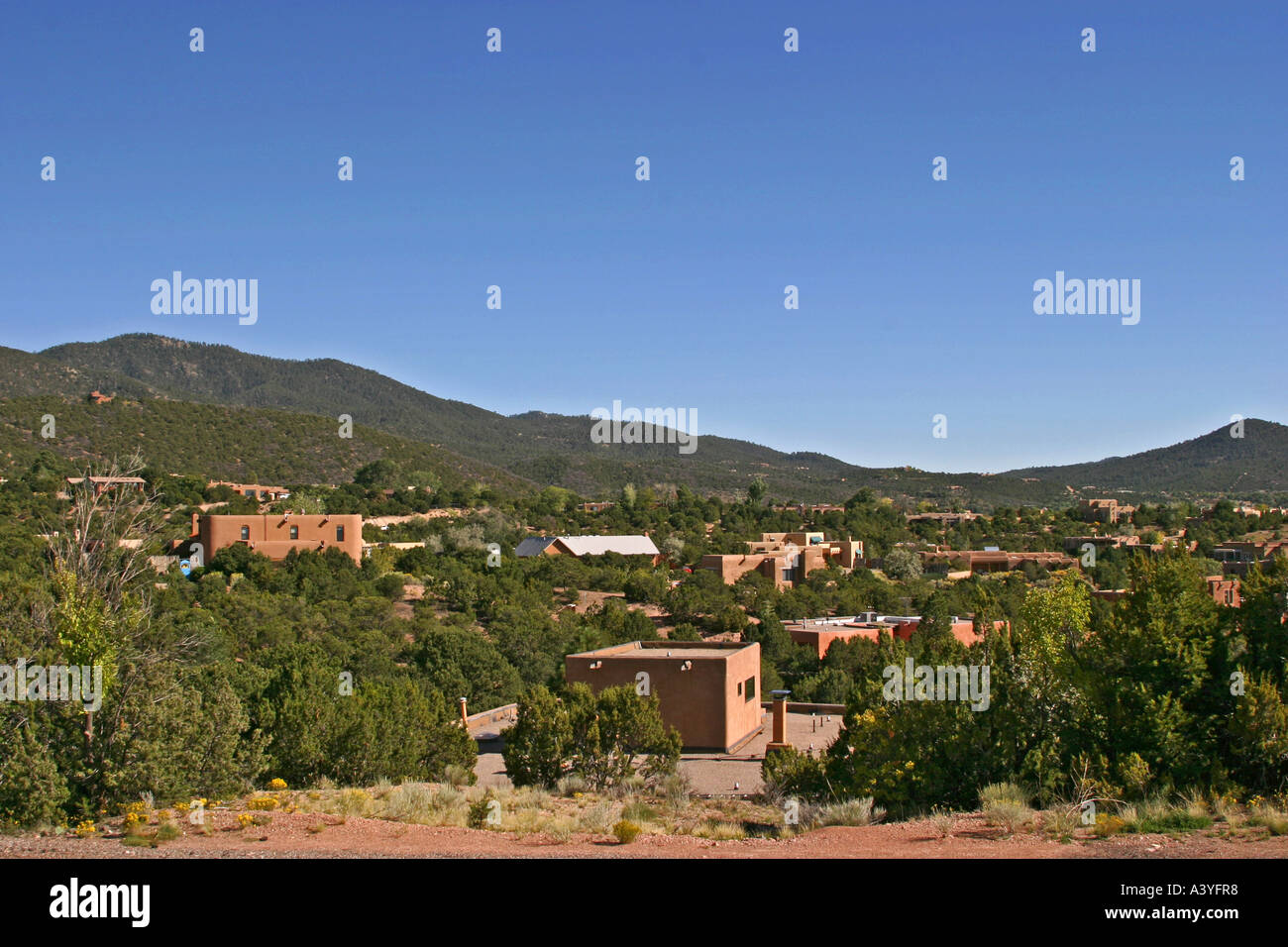 Adobe architecture in Santa Fe, New Mexico USA exterior finish Stock ...