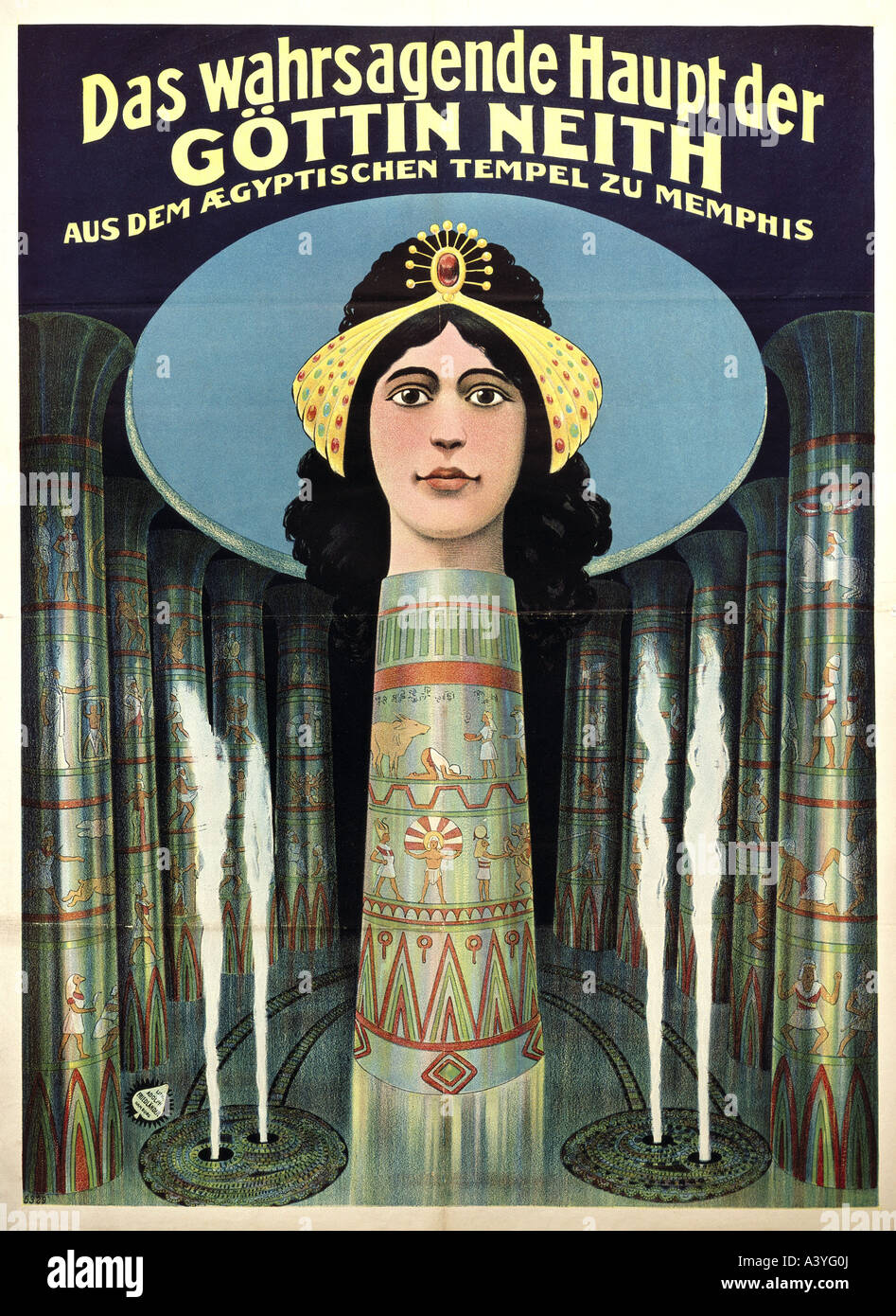 festivity, fairs, carny, fortune telling head of goddess Neith, poster ...