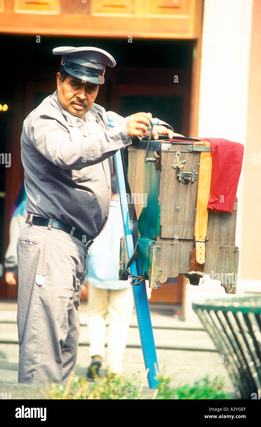 Man playing organ in Mexico city Stock Photo - Alamy