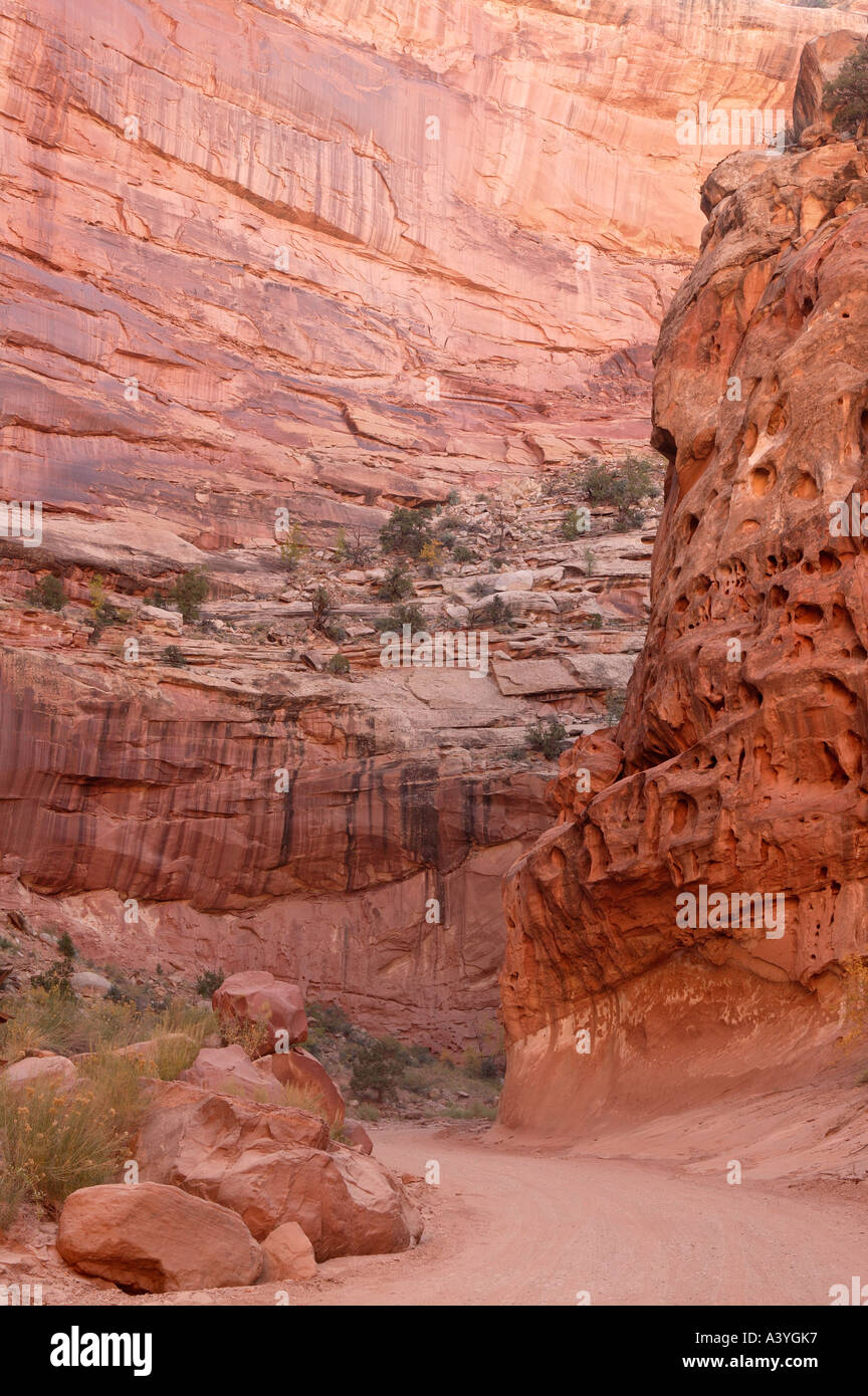 The road into Capitol Gorge Capitol Reef National Park Utah Stock Photo ...
