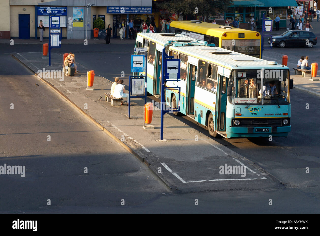 Bus station at Katowice Poland Stock Photo - Alamy