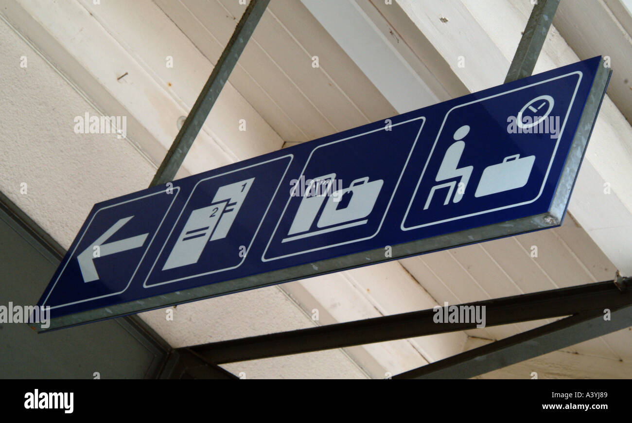 Train station information sign Nr Grindelwald Jungfrau Switzerland ...