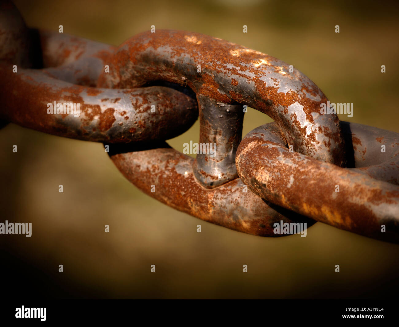 Rusty link of giant ships chain Stock Photo - Alamy