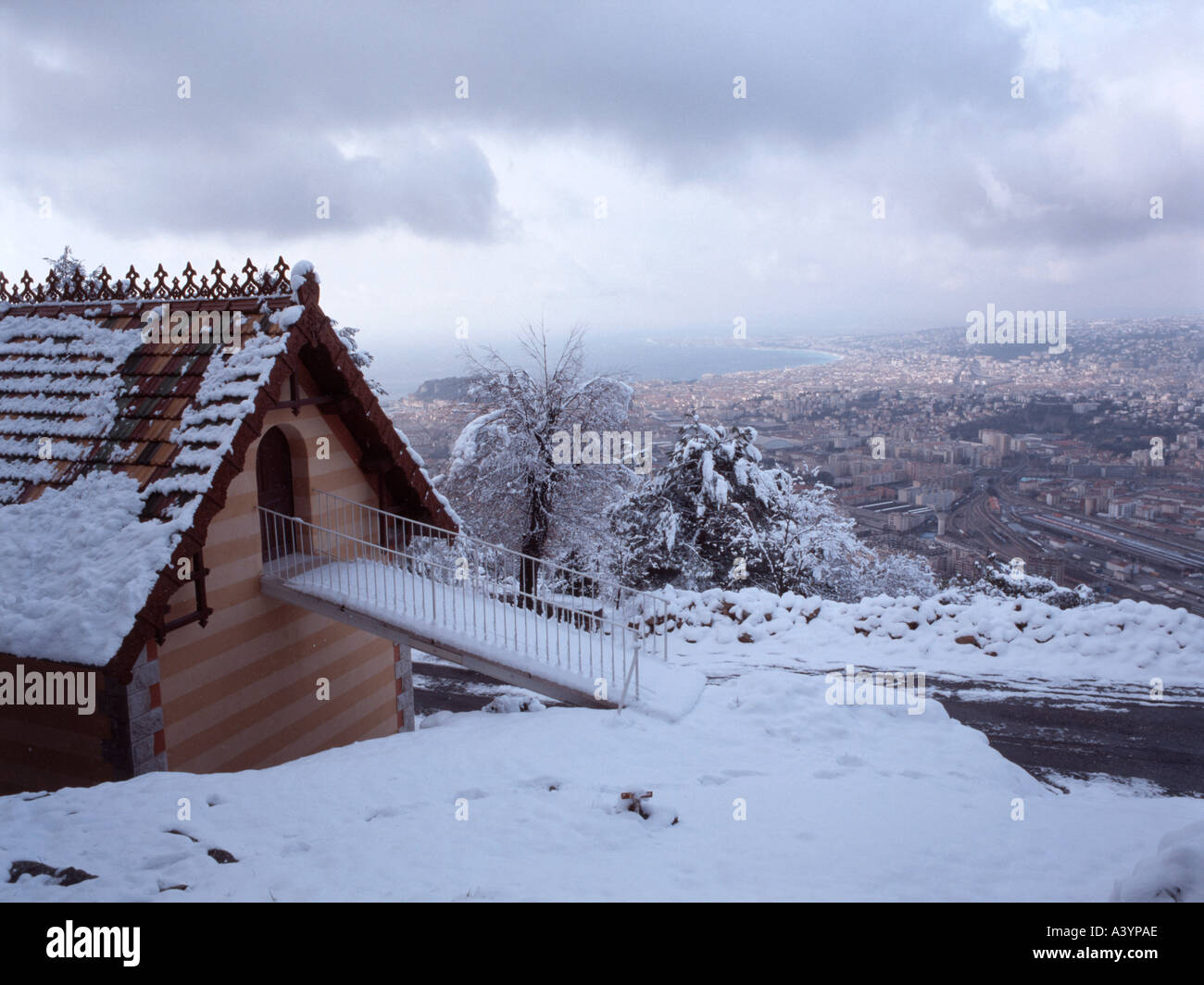 Snow in Nice France Stock Photo - Alamy