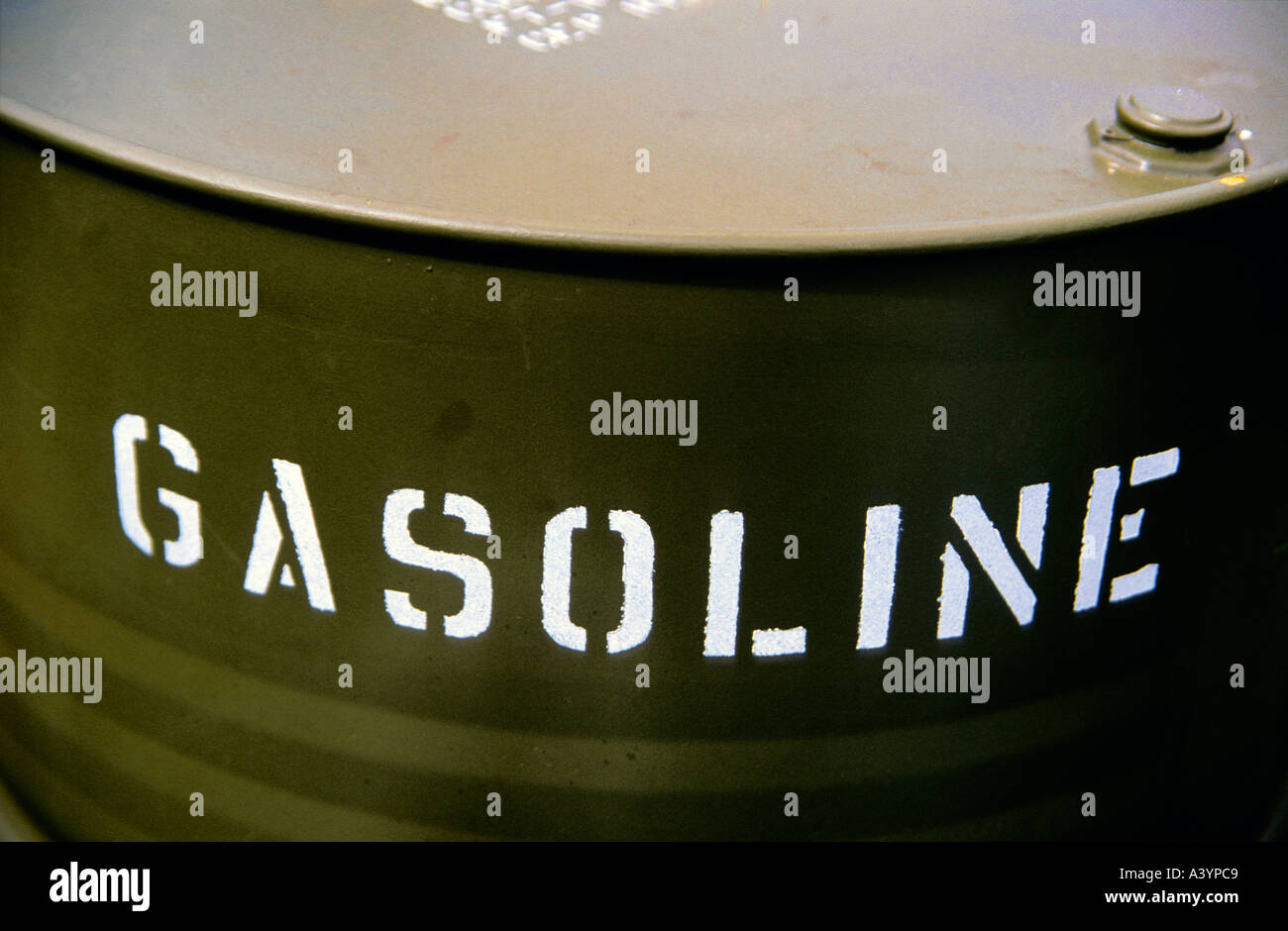 Second World War 56 gallon Gasoline barrel Stock Photo - Alamy