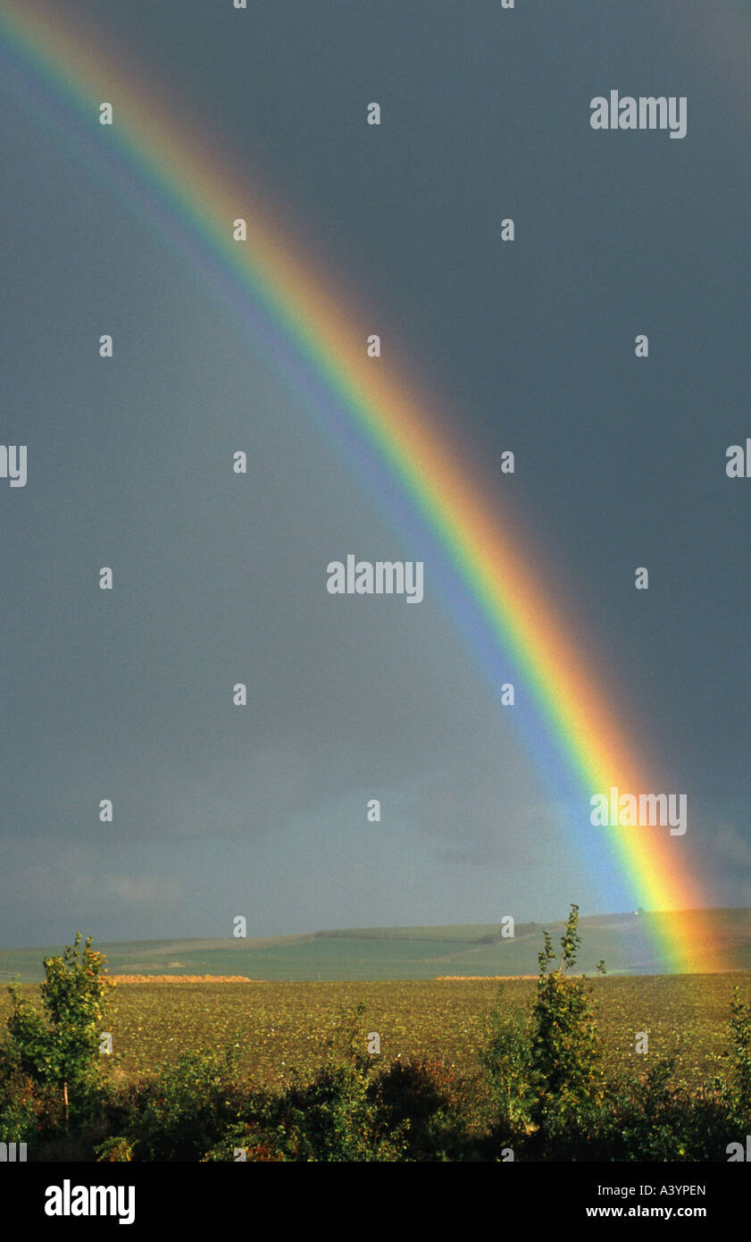 rainbow over cultural landscape, Germany Stock Photo - Alamy