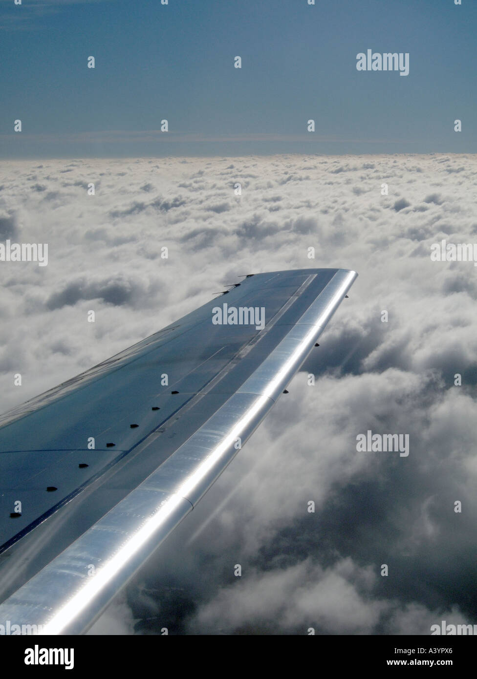 plane wing from cabin window Stock Photo - Alamy