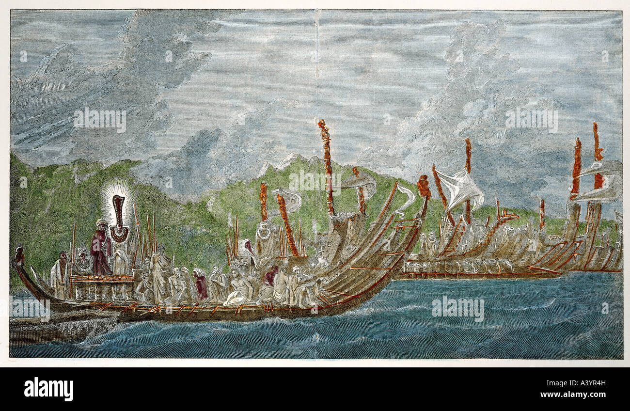 Polynesians boat historical hi-res stock photography and images - Alamy