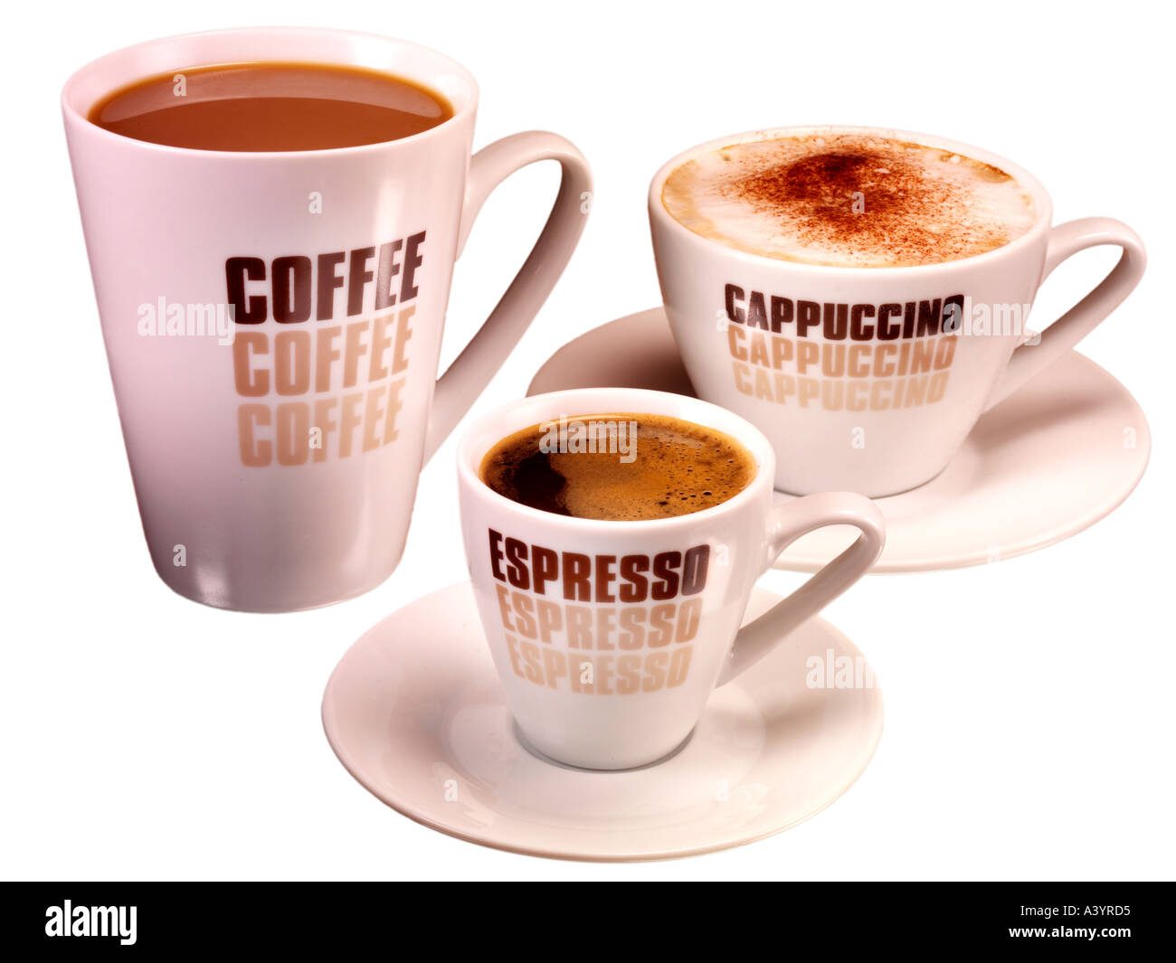COFFEE SELECTION ON WHITE Stock Photo - Alamy