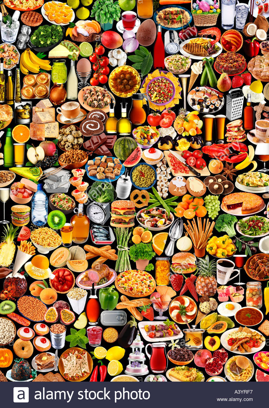 Food montage hi-res stock photography and images - Alamy