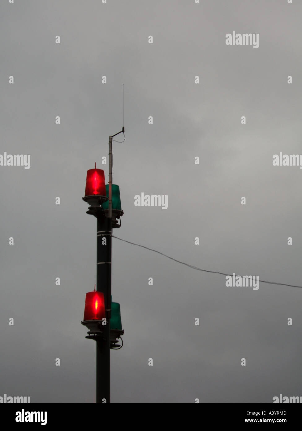 sea port entry warning lights Stock Photo - Alamy