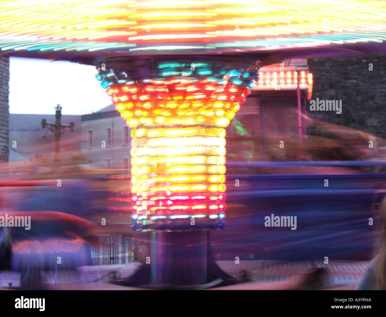 Fair ground ride at sunset hi-res stock photography and images - Alamy
