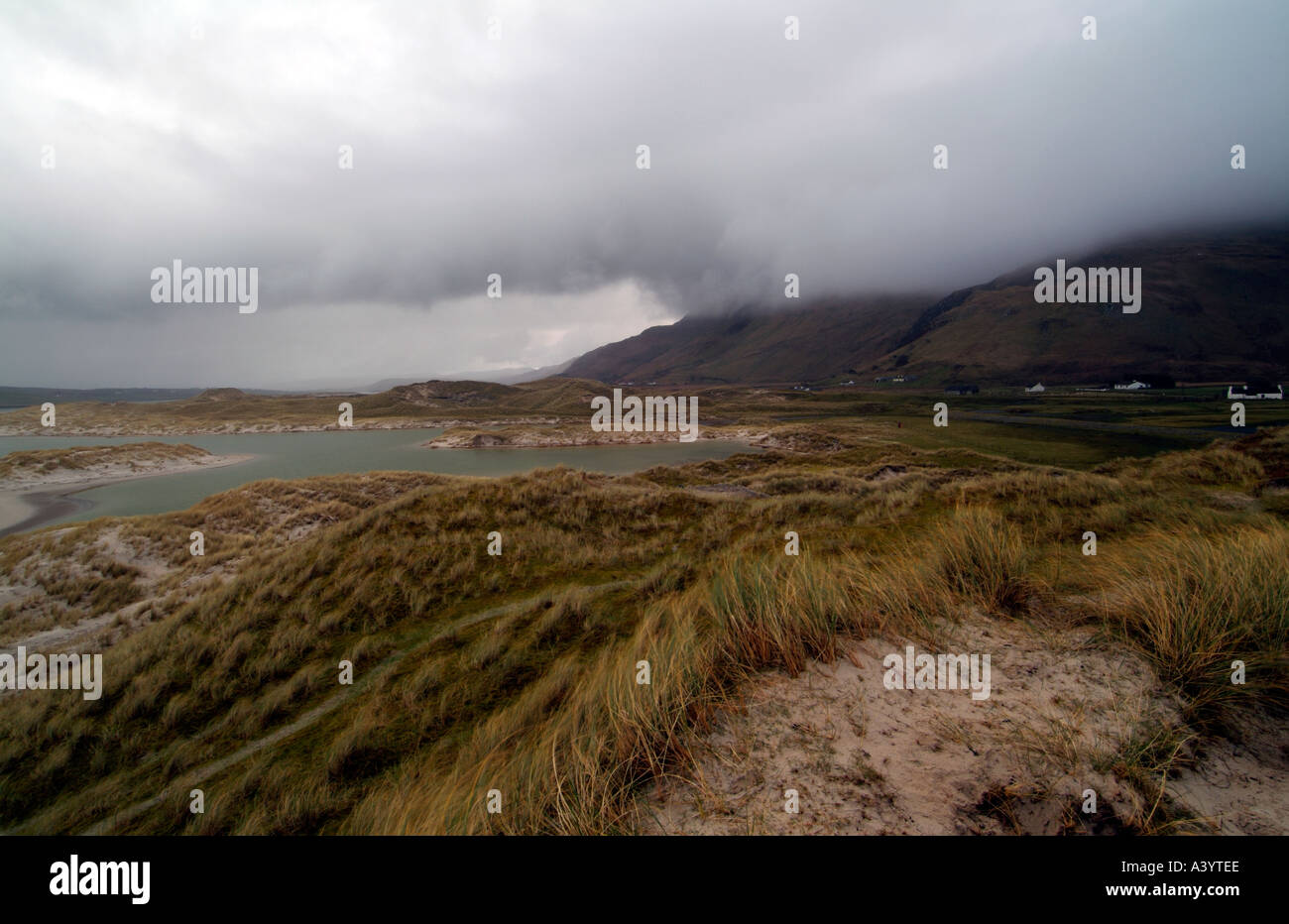 Deserted beach and sand dunes at Maghera near Ardara County Donegal ...